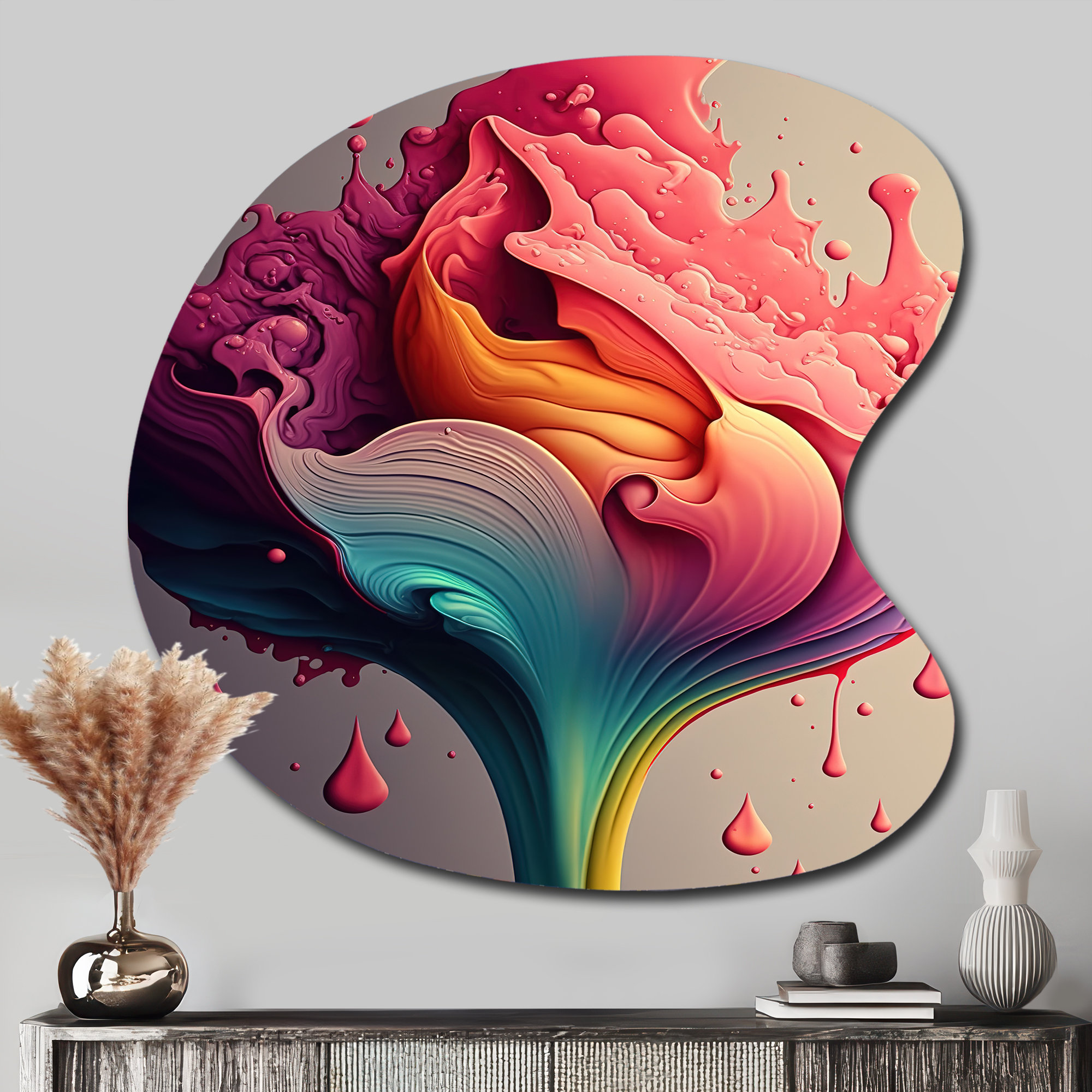 Ivy Bronx Multicolor Liquid Ink Tulip Flowers I - Tulip Drop Shape ...