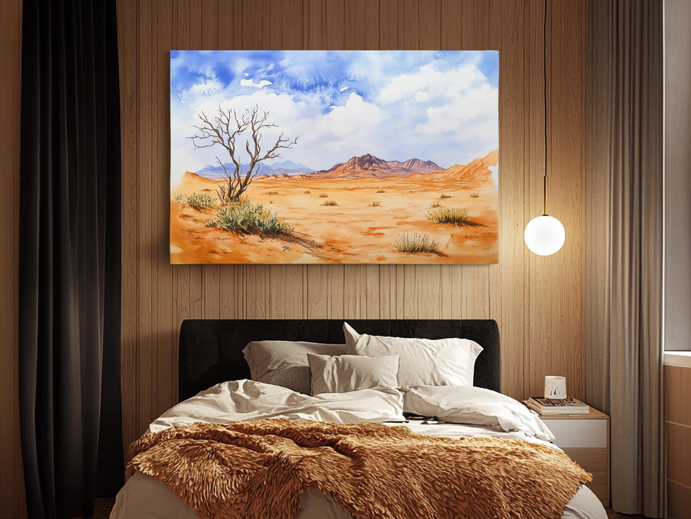 Union Rustic Desert Landscape Canvas Print with Cactus and Majestic ...
