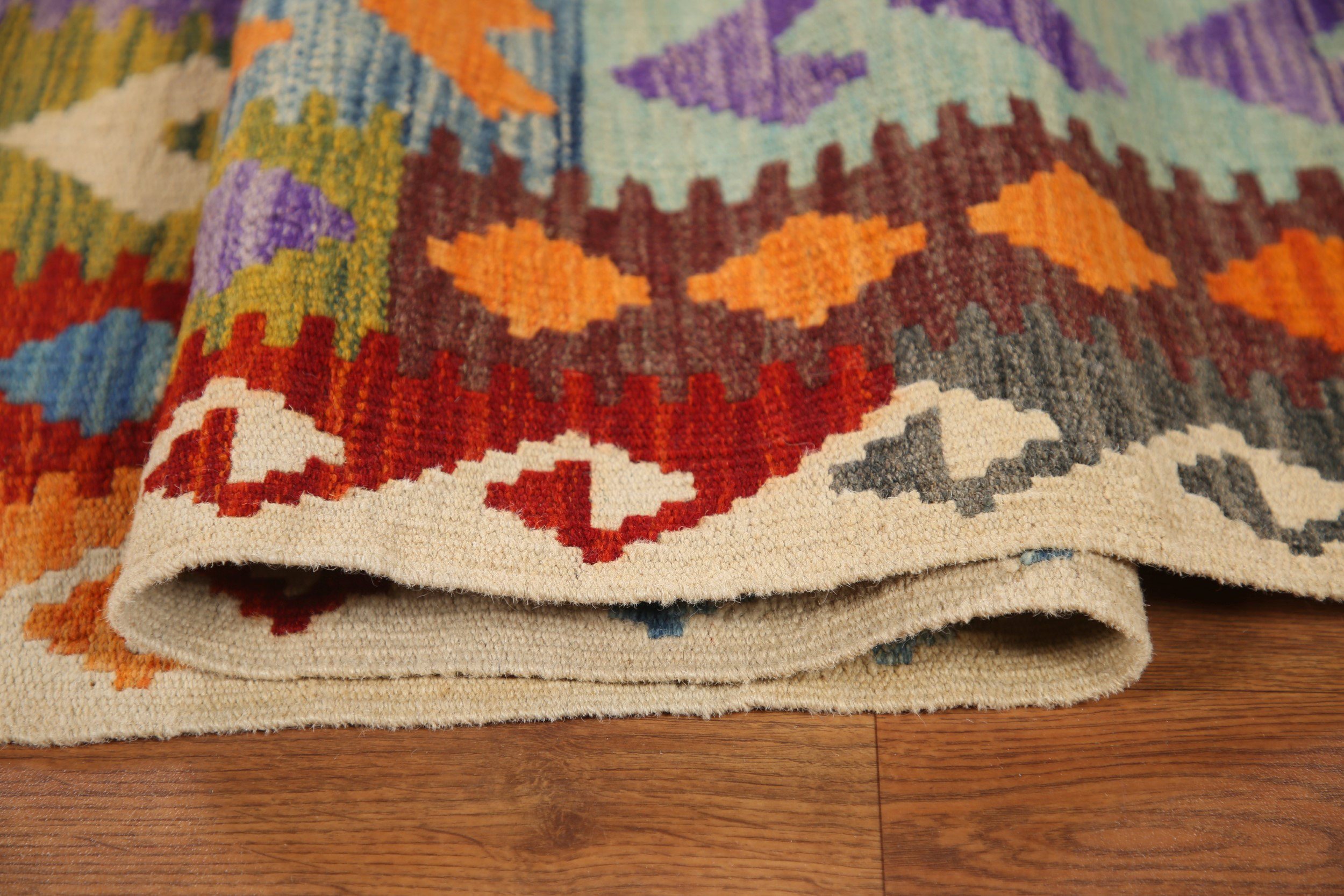 Bungalow Rose Reversible Wool Kilim Area Rug 10x13 | Wayfair