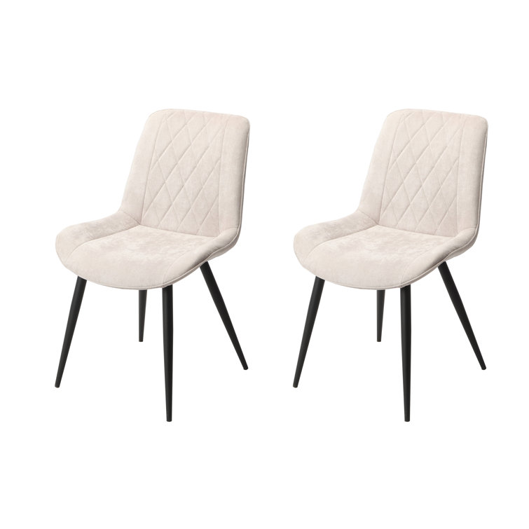 George Oliver Kalie PAIR of Upholstered diamond stitched Dining Chair ...
