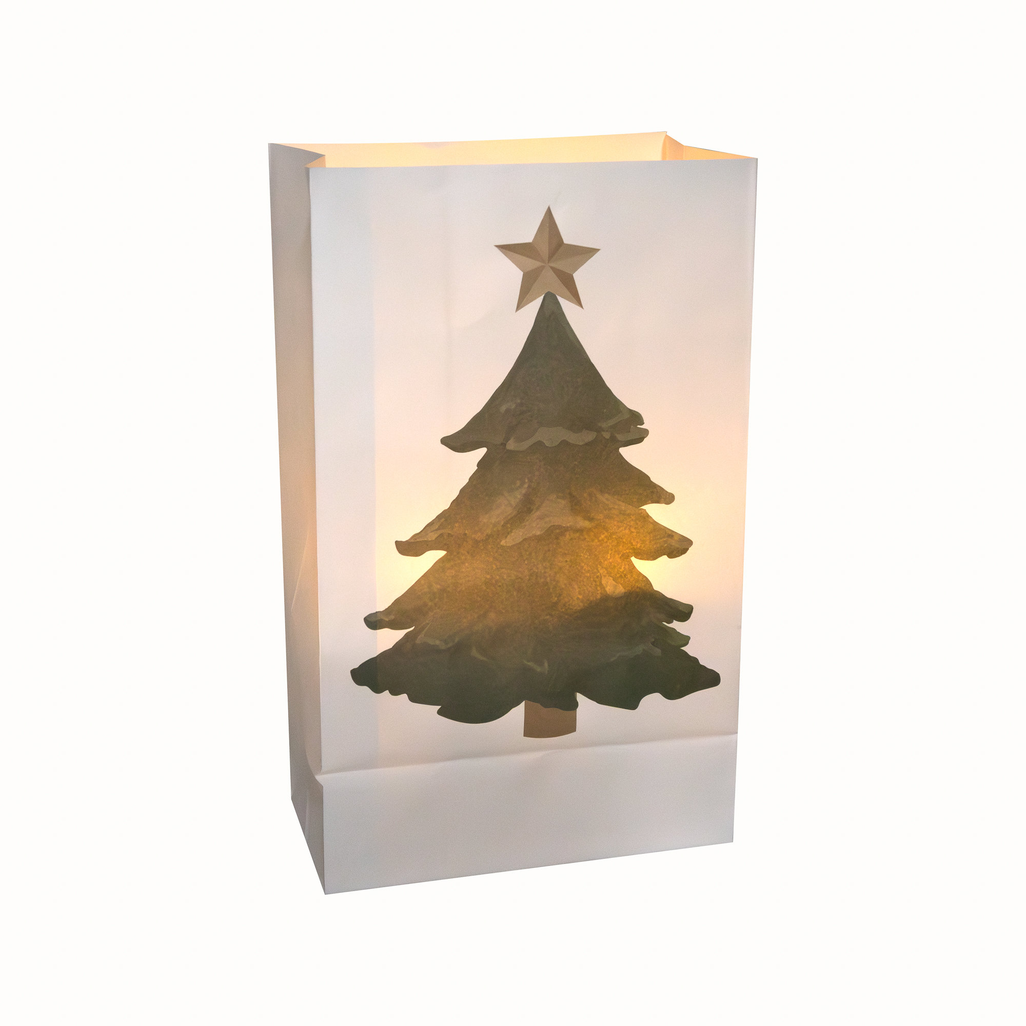 The Holiday Aisle® Paper Luminaria Bags, Holiday Tree - 24 Count | Wayfair