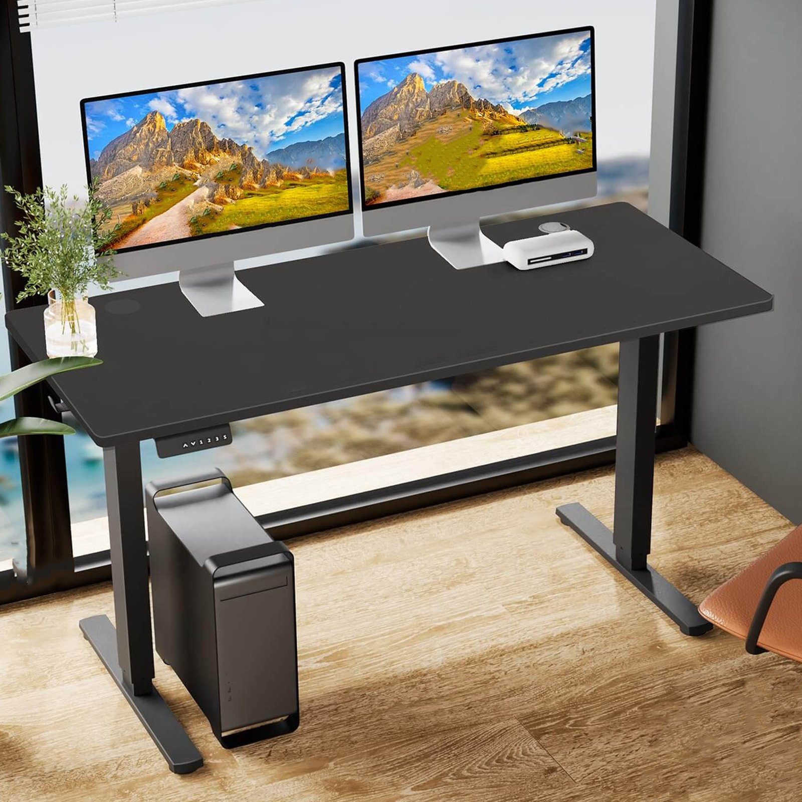 Ebern Designs Height Adjustable Workstation Desk For Office - Wayfair ...