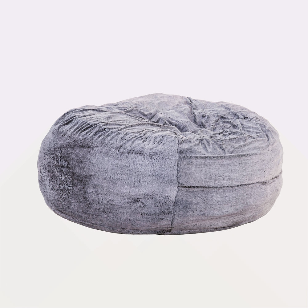 Trule Modern 5-Foot Round Memory Foam Bean Bag Soft Faux Fur Cover Bean ...