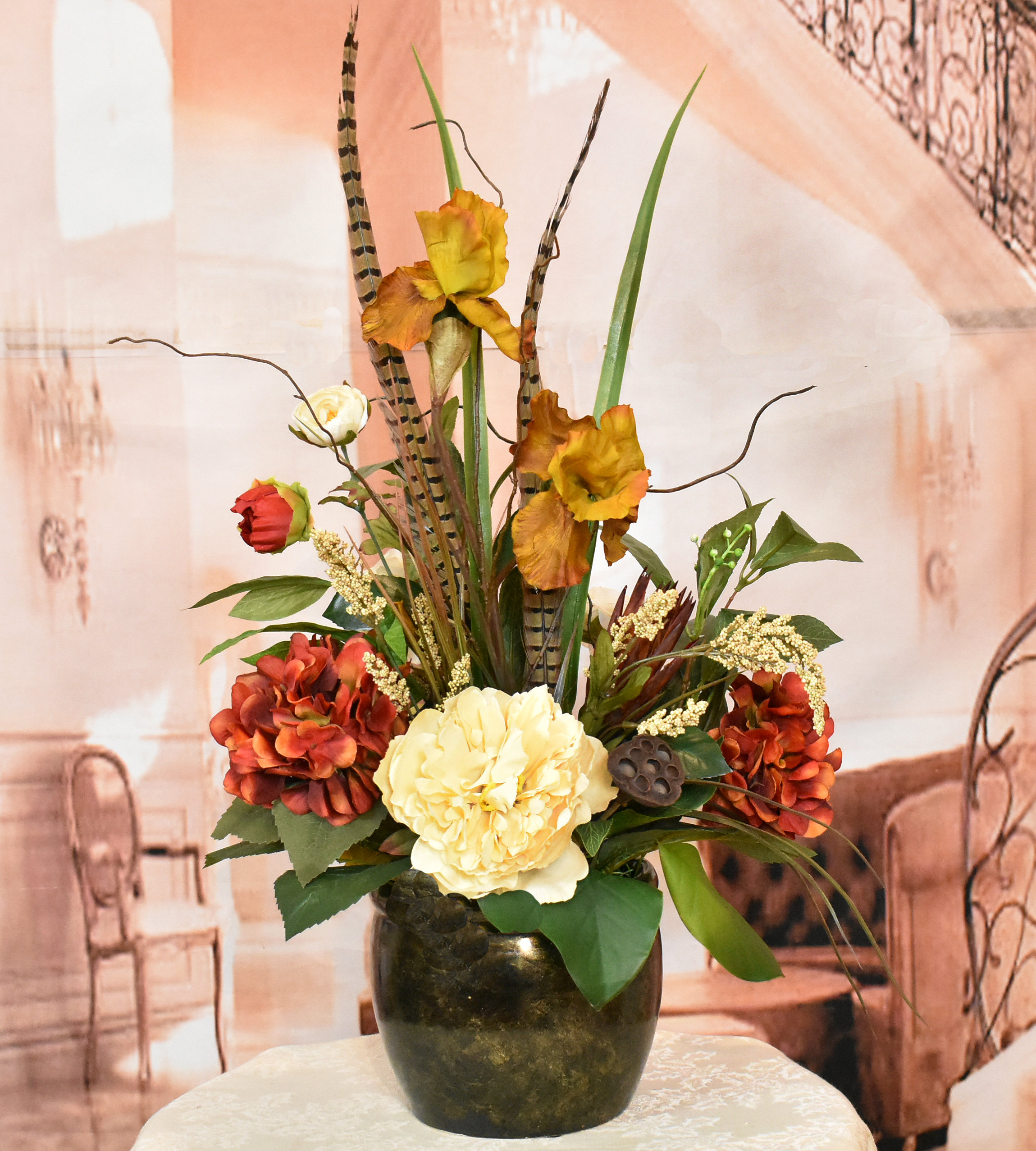 Primrue Tall Silk Flower Arrangement In Earth Tones - Wayfair Canada