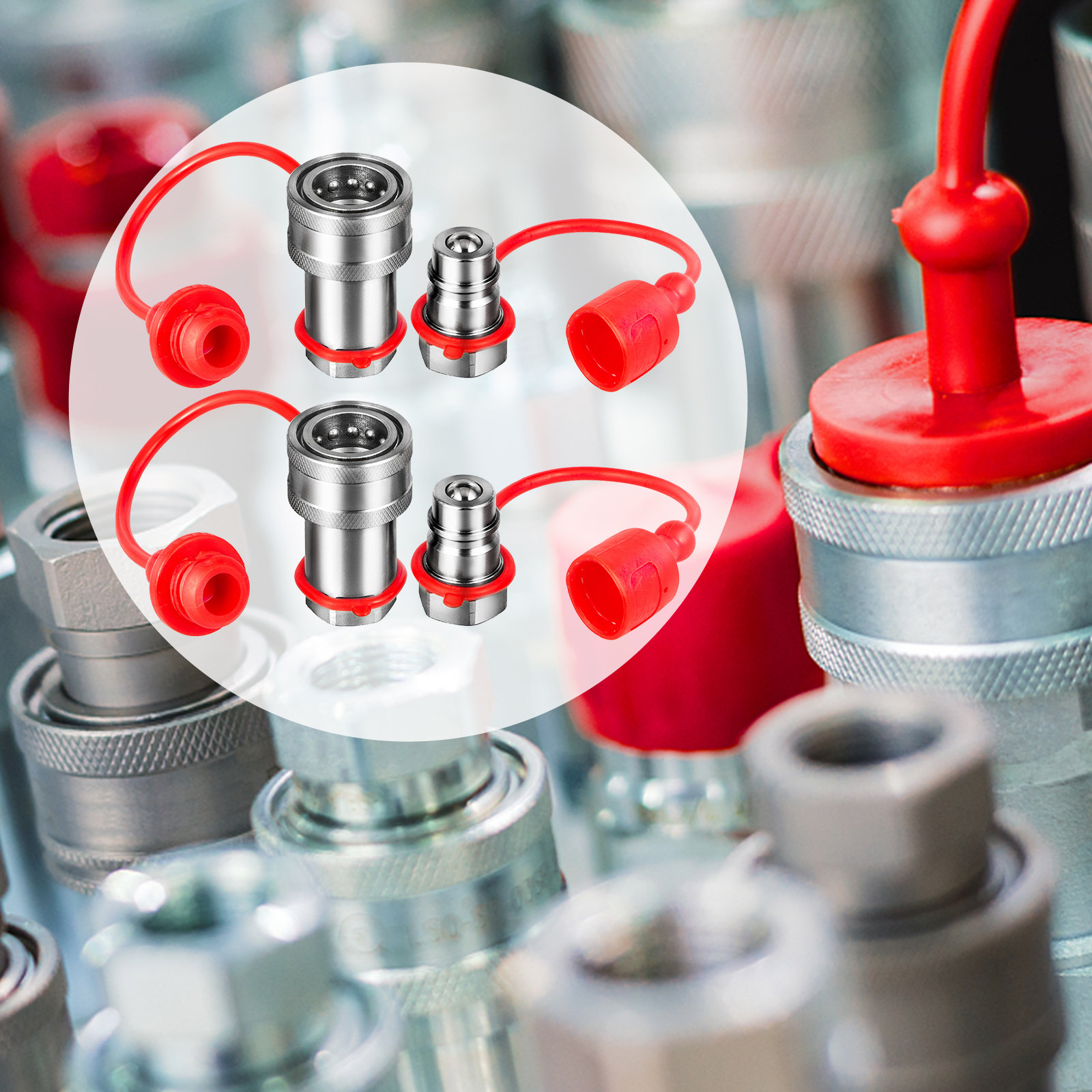 VEVOR Spherical Face Hydraulic Couplers 3/8'' Body 3/8'' NPT Thread ...