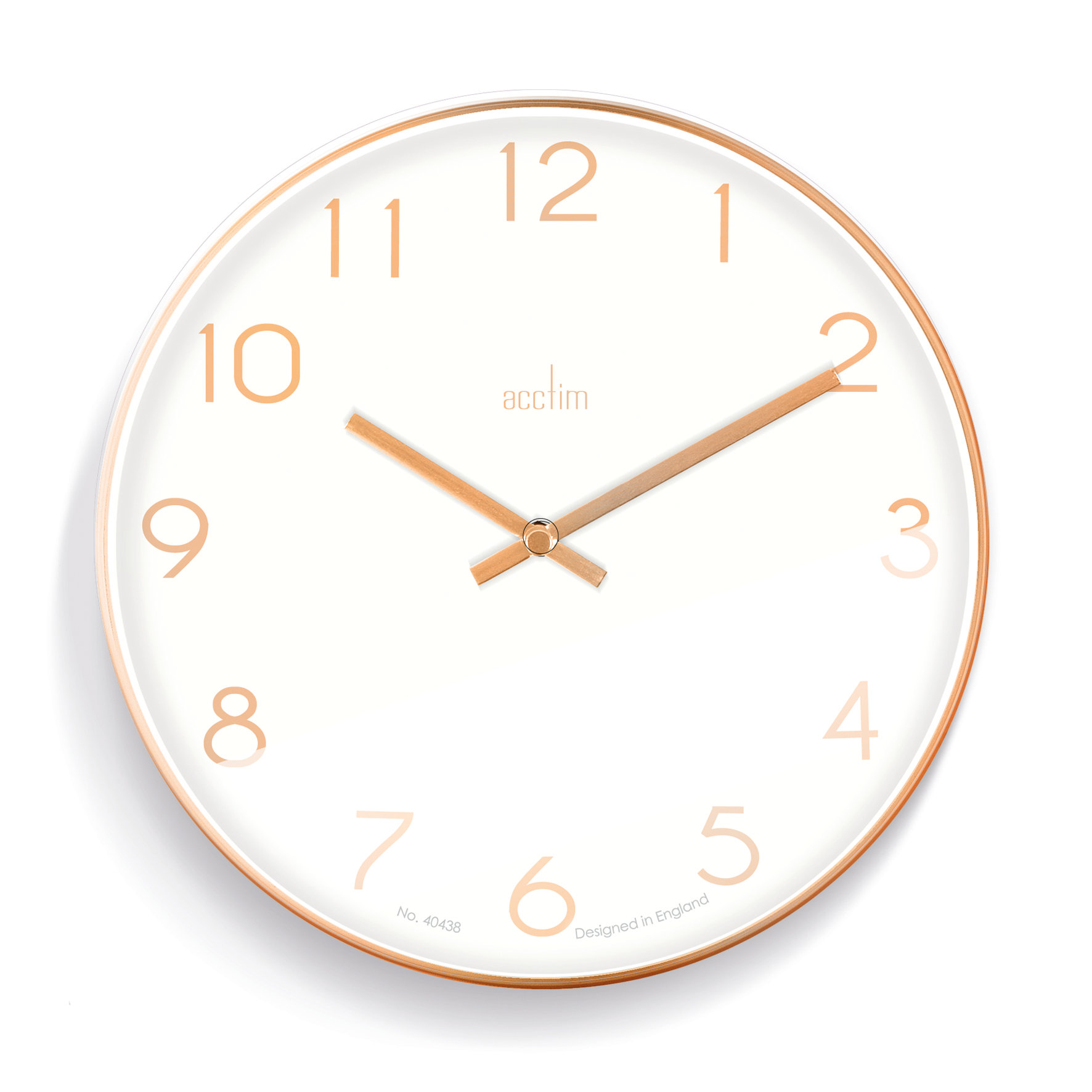 Acctim Elma Wall Clock Quartz Debossed Foil Numerals Copper Effect ...
