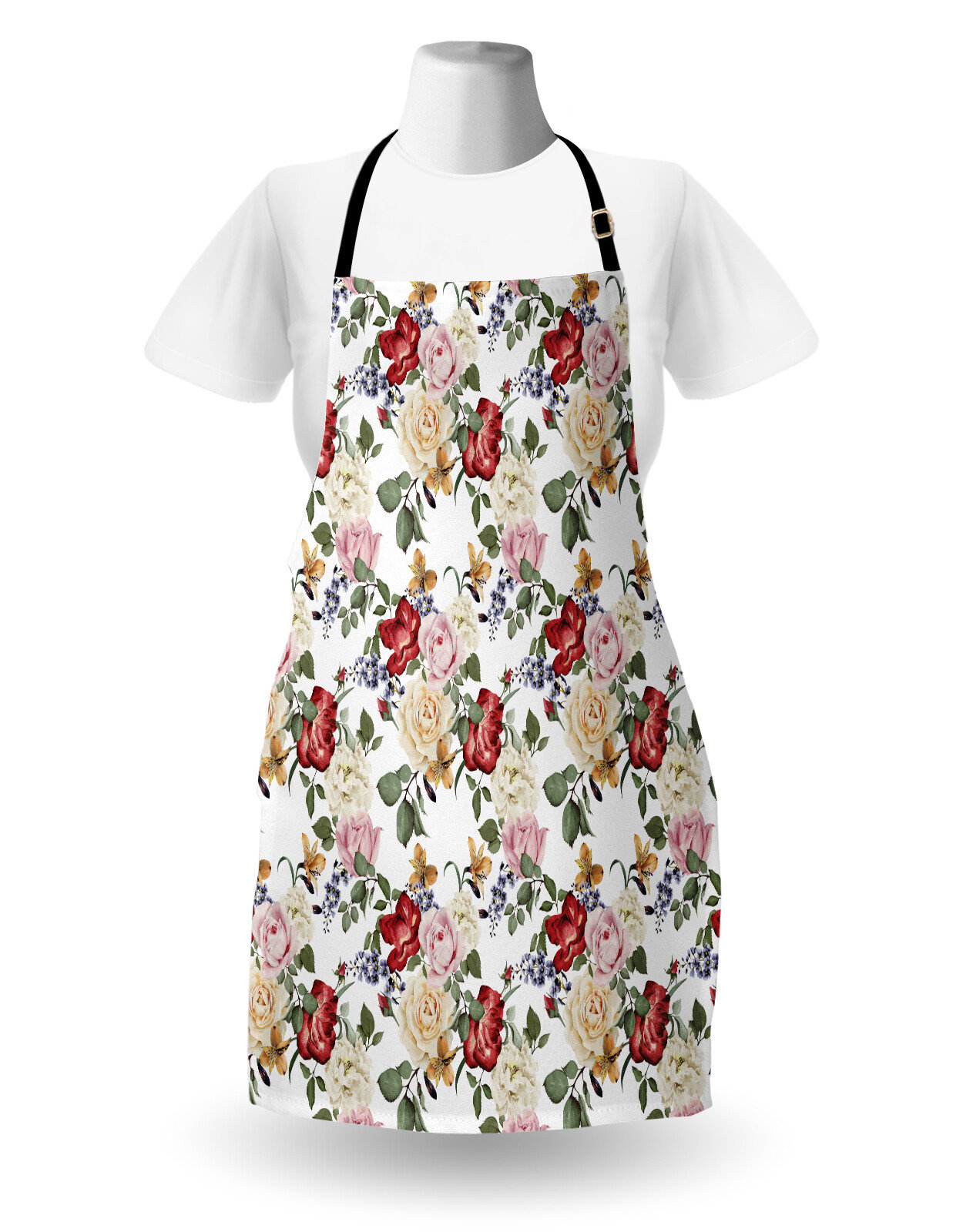 East Urban Home Spring Apron Unisex, Lilacs Roses Flowers, Adult Size ...