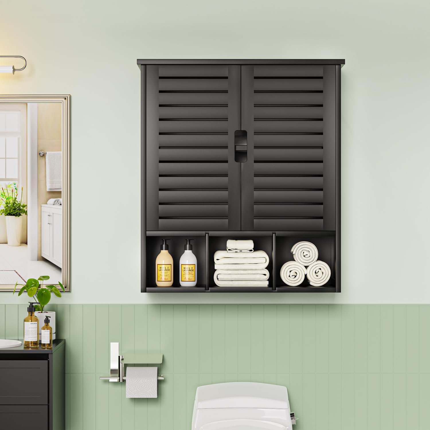 Rosecliff Heights Bamboo Wall-Mounted Storage Cabinet - Moisture ...