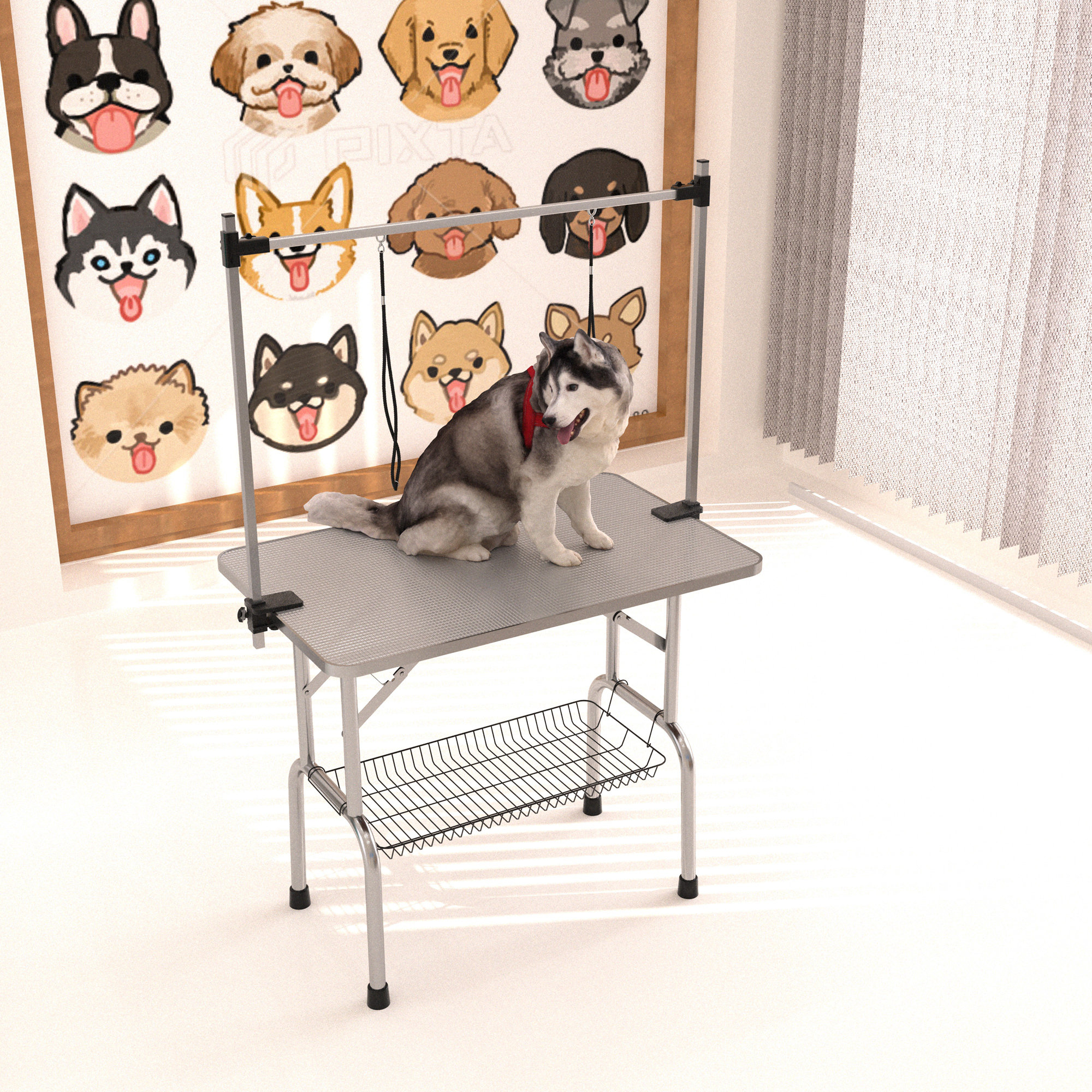 INLE Folding Dog Pet Grooming Table Stainless Steel Frame | Wayfair