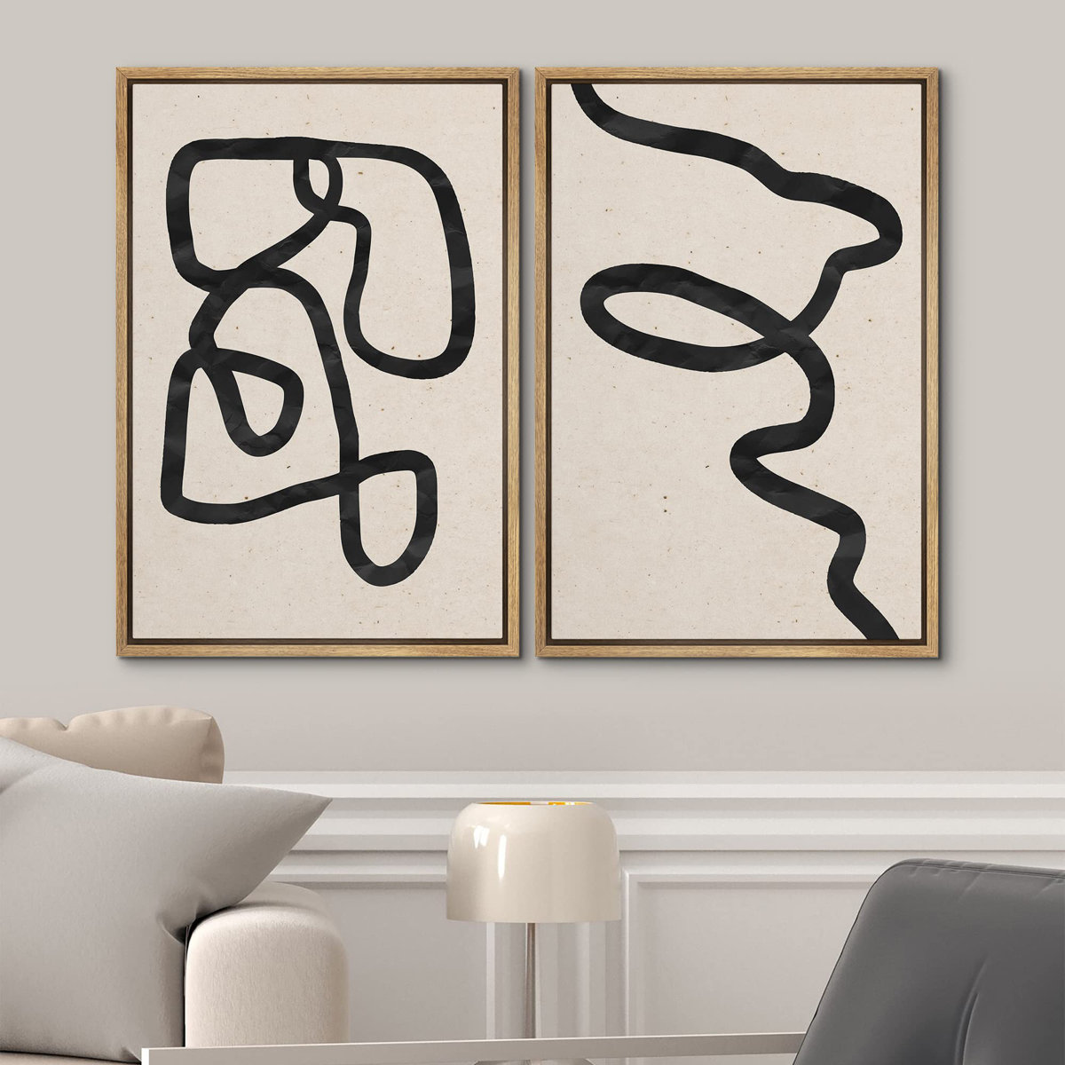 wall26 Geometric Line Art Collage Abstract Shapes Modern Art Wall Decor ...