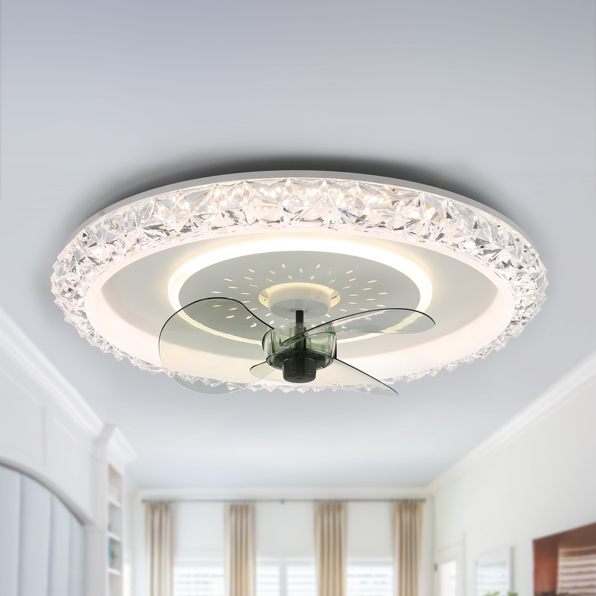 Mercer41 20" 3 - Blade LED Low Profile Bedroom Ceiling Fan with Remote ...