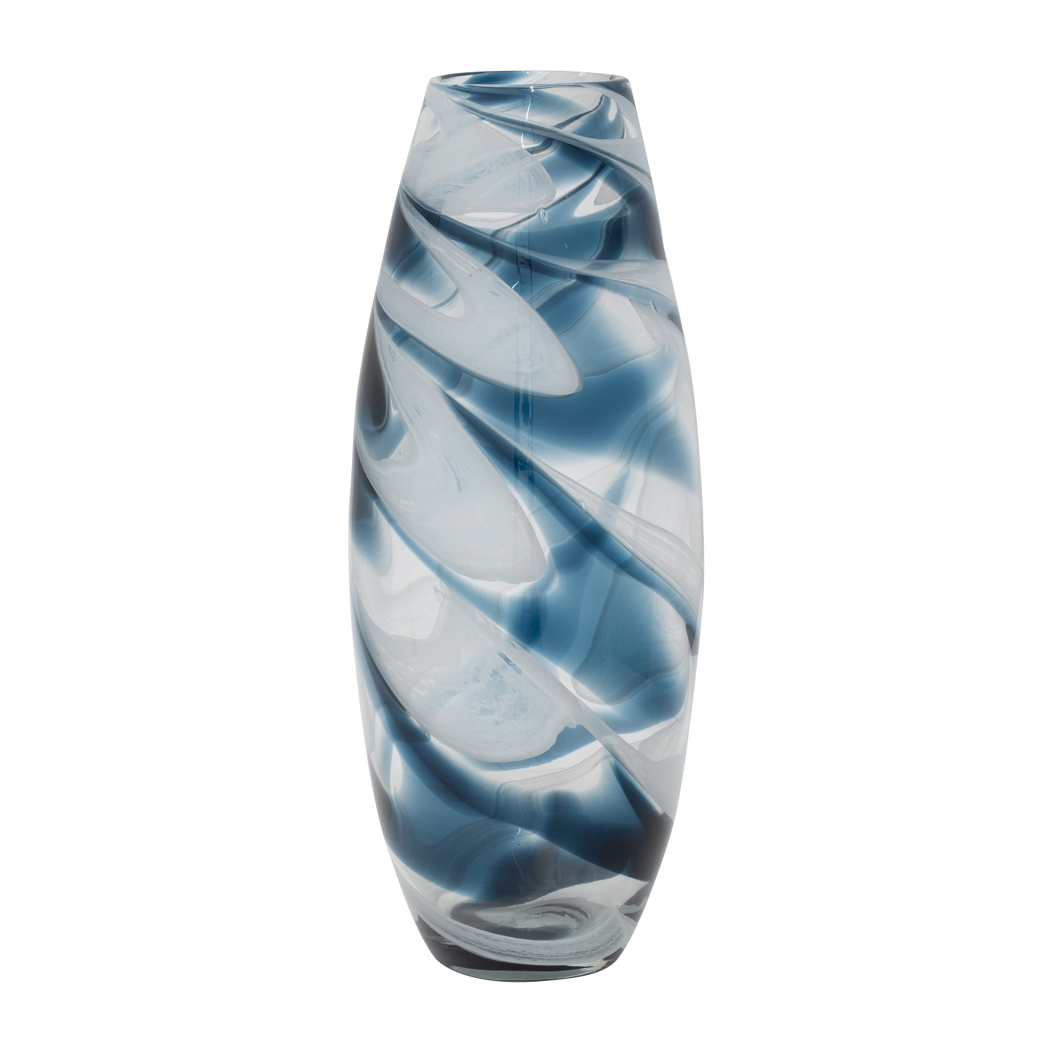 Wade Logan® Coastal Blue Glass Swirl Vase & Reviews | Wayfair