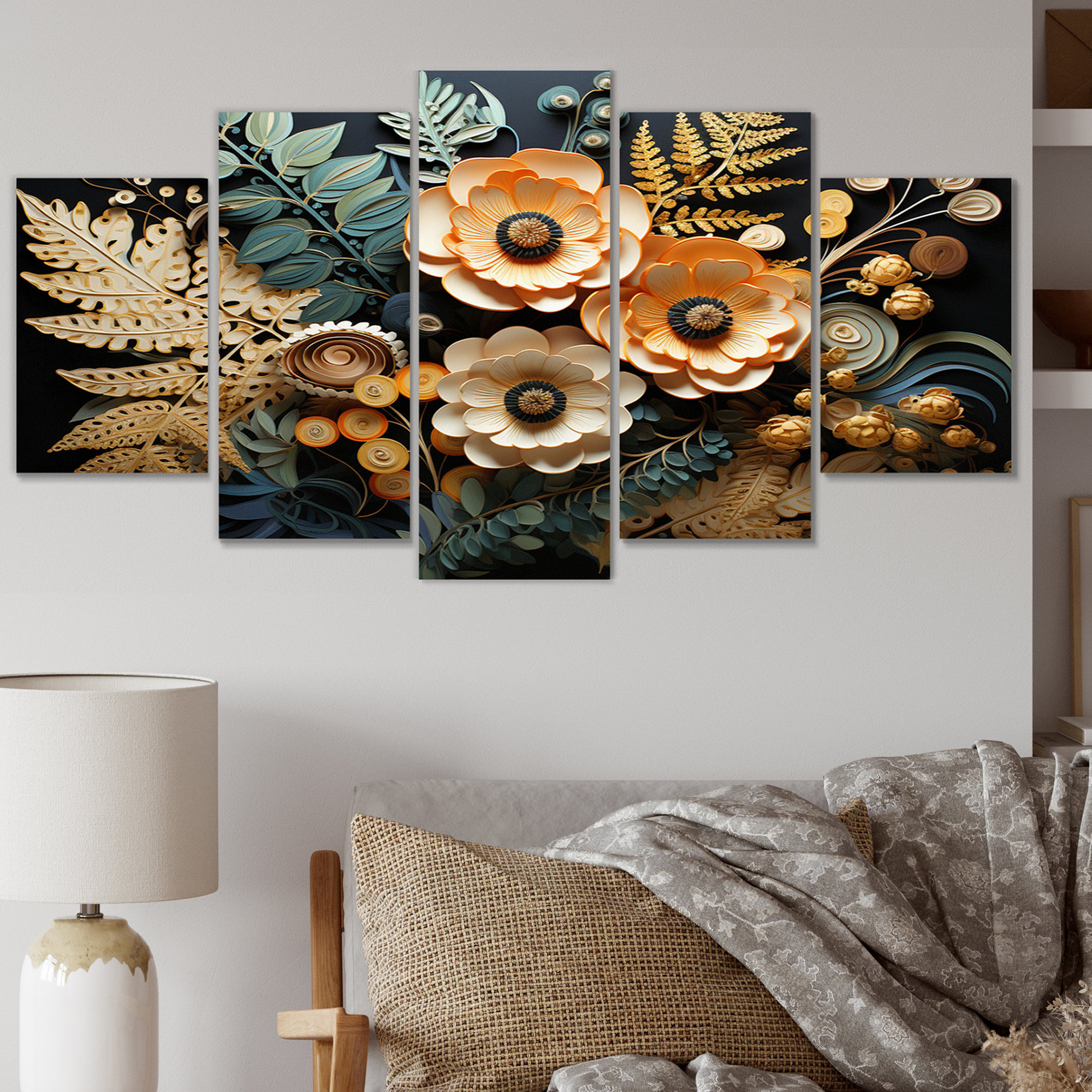 Winston Porter Ferns Copper Elegance III - Floral Wall Art Print - 5 ...