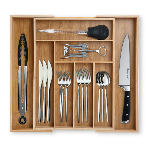 Rebrilliant Bamboo Expandable Drawer Organizer And Storage, Expandable ...
