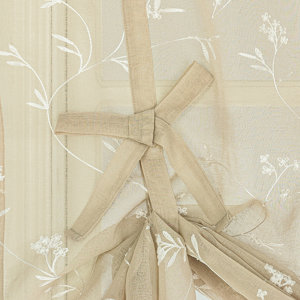 Winston Porter Bridget Embroidered Leaf Rod Pocket Window Tie-up Shade ...