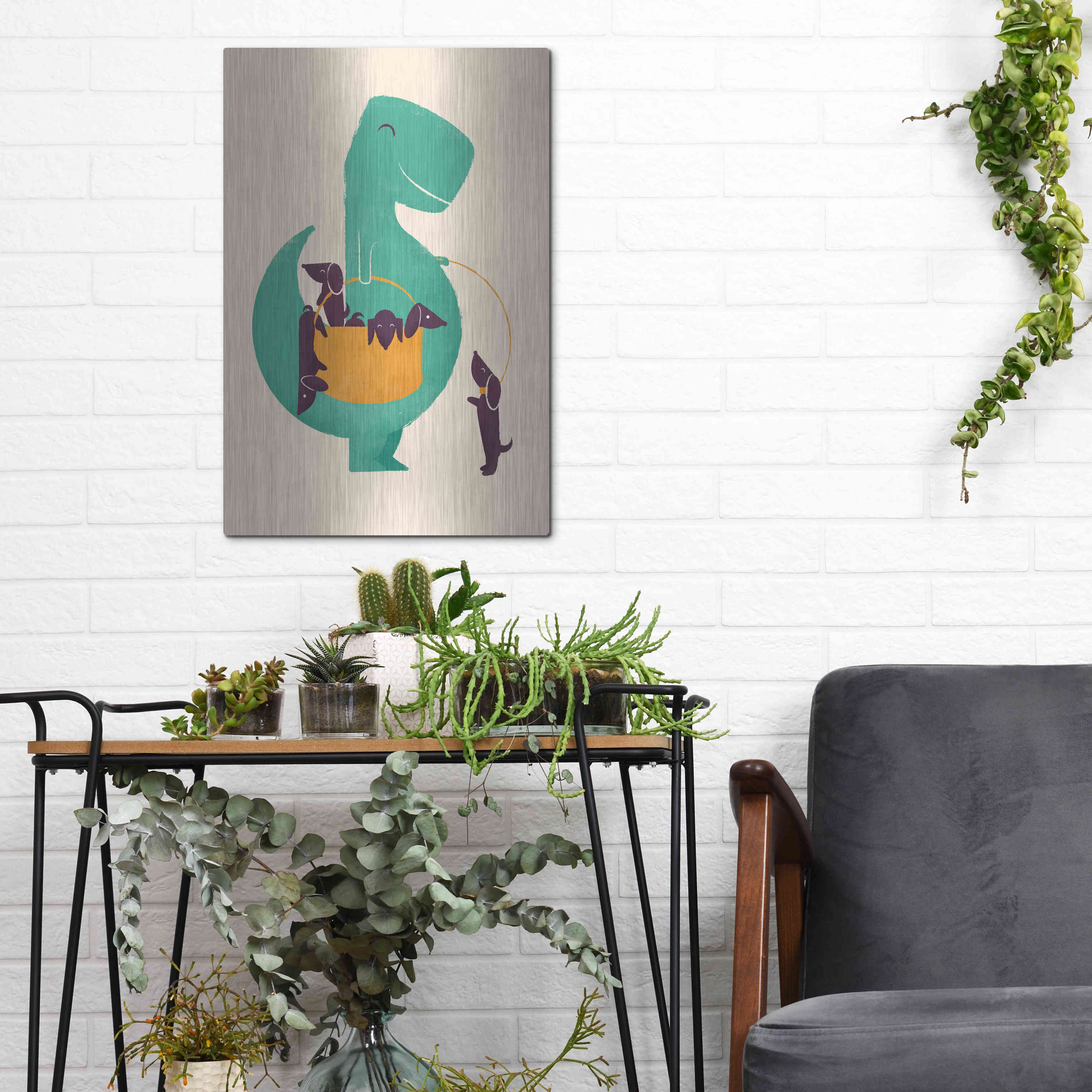 Trinx 'T-Rex and the Basketful of Wiener Dogs' by Jay Fleck, Metal Wall ...
