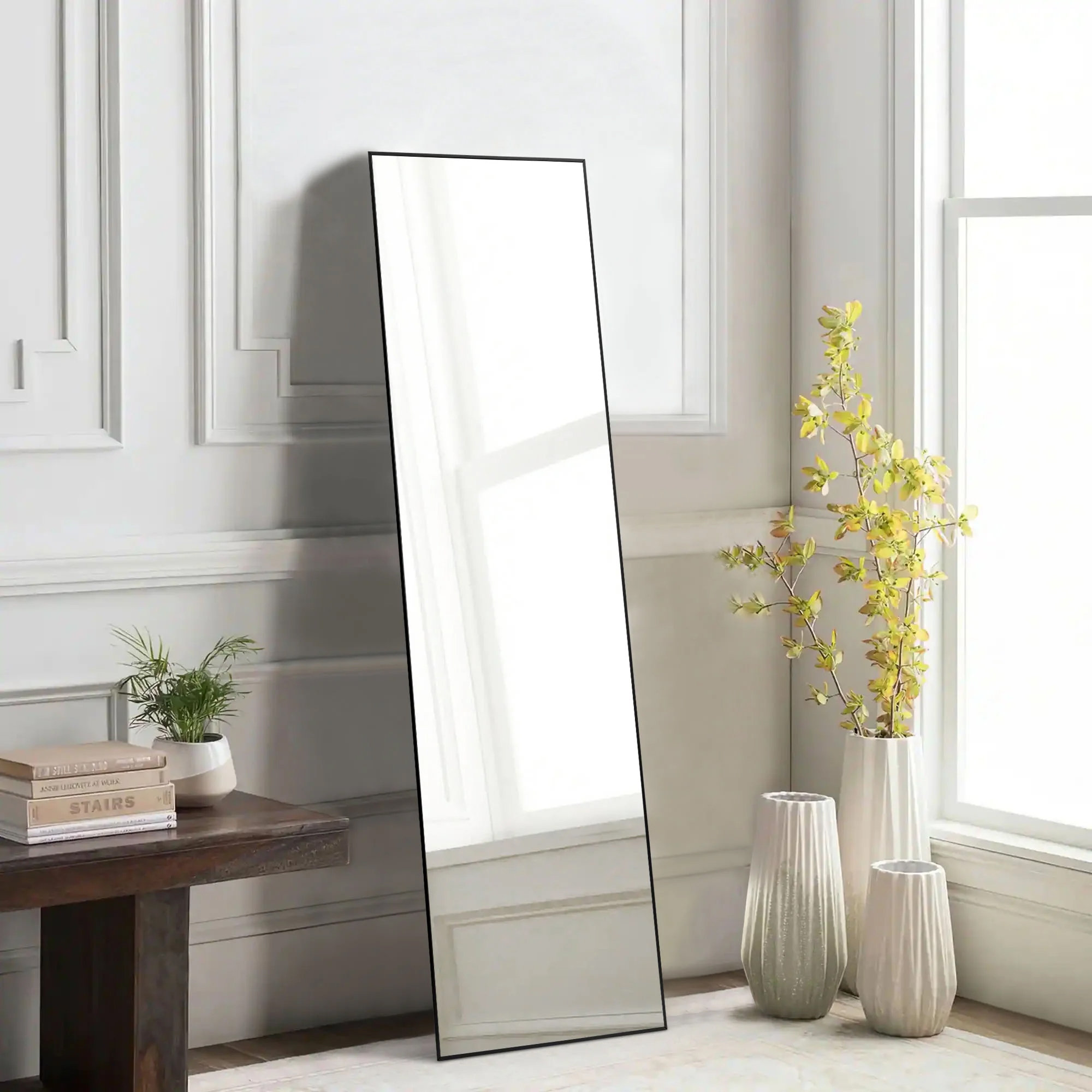 East Urban Home 59-Inch X 16-Inch High-Quality Black Square Full-Length ...