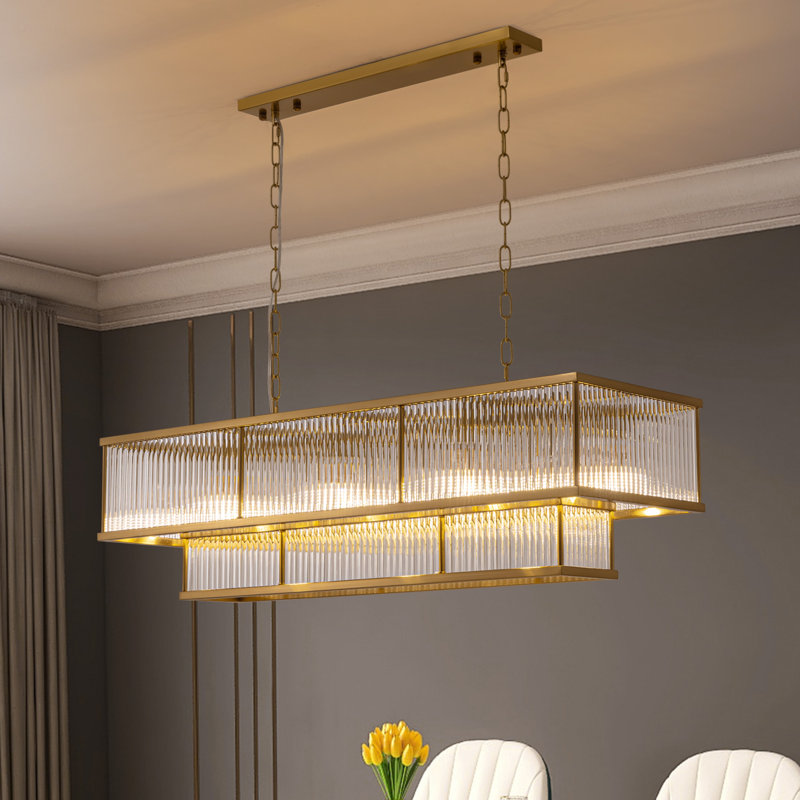 Mercer41 Jayquin 10 - Light Dimmable Tiered Rectangle Chandelier | Wayfair