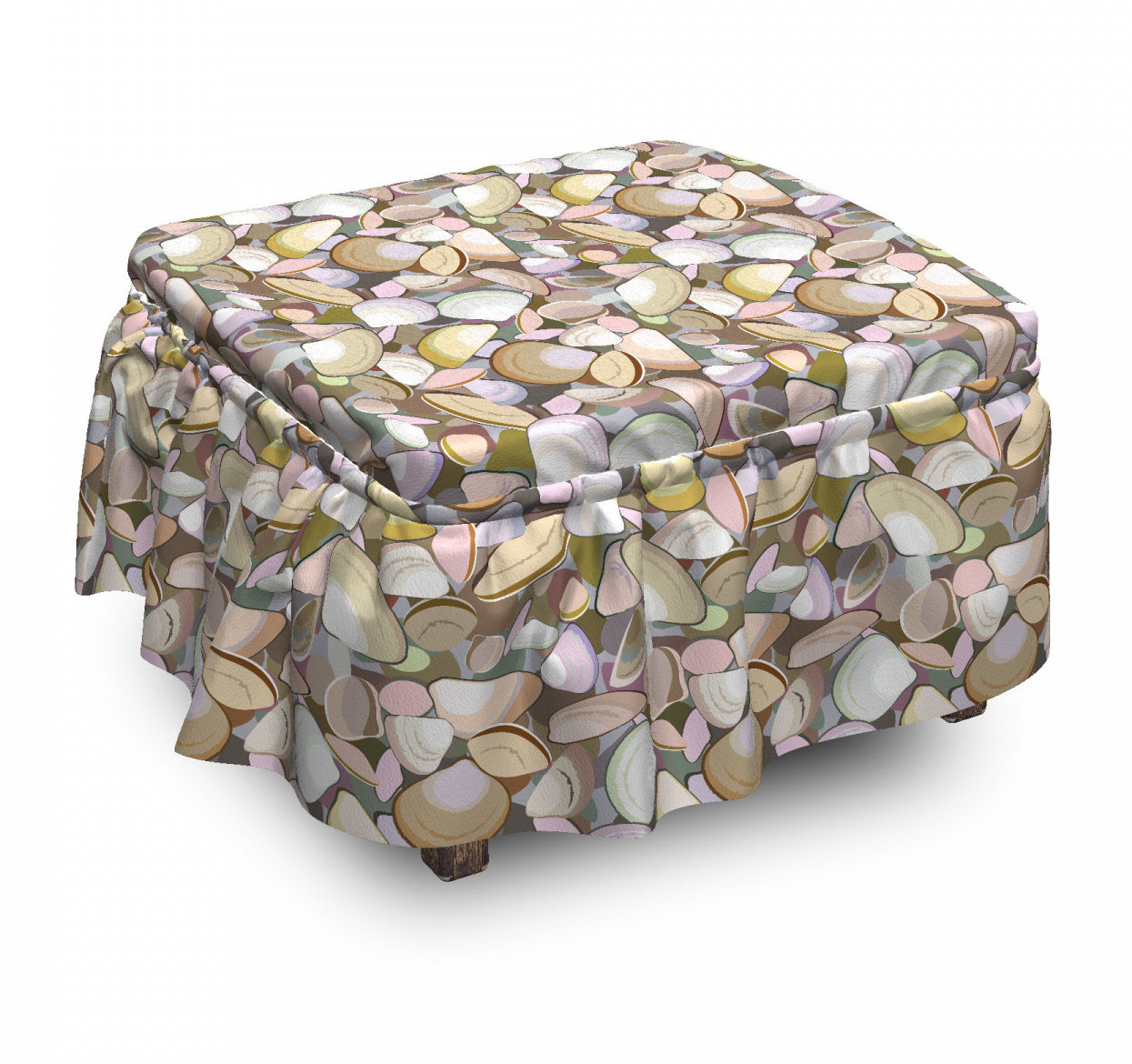 East Urban Home Sea Shells Tropical Ottoman Slipcover | Wayfair