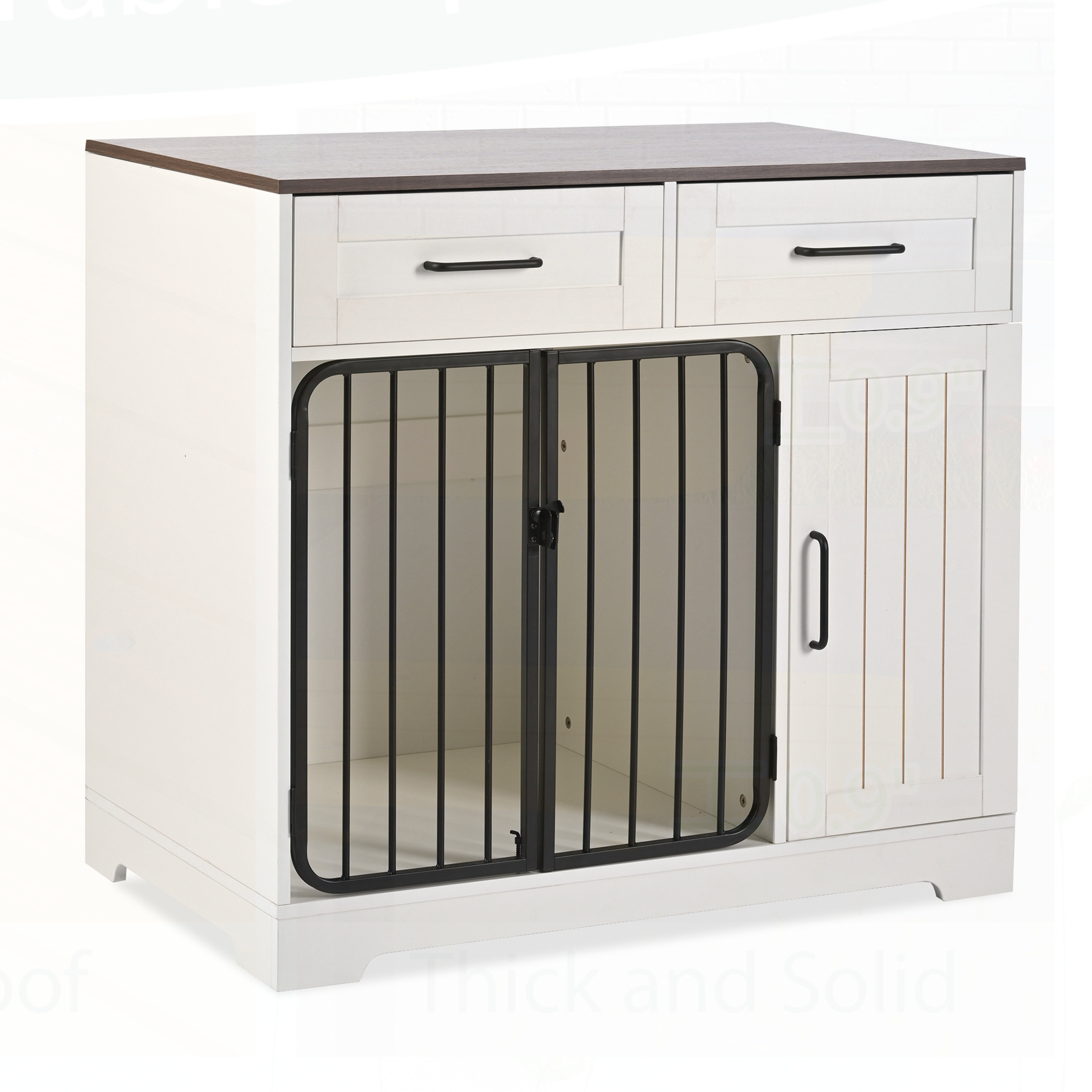 Tucker Murphy Pet™ 37.4" Dog Crate Furniture, Indoor Dog Kennel with 2 ...