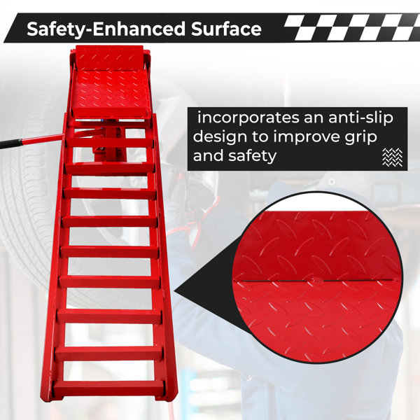 Awevsco 2 Pack Hydraulic Car Ramps, Car Lift Service Ramps, 5t Heavy ...