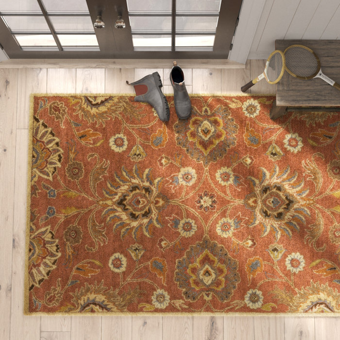 Birch Lane™ Arden Handmade Wool Burnt Orange Rug & Reviews | Wayfair
