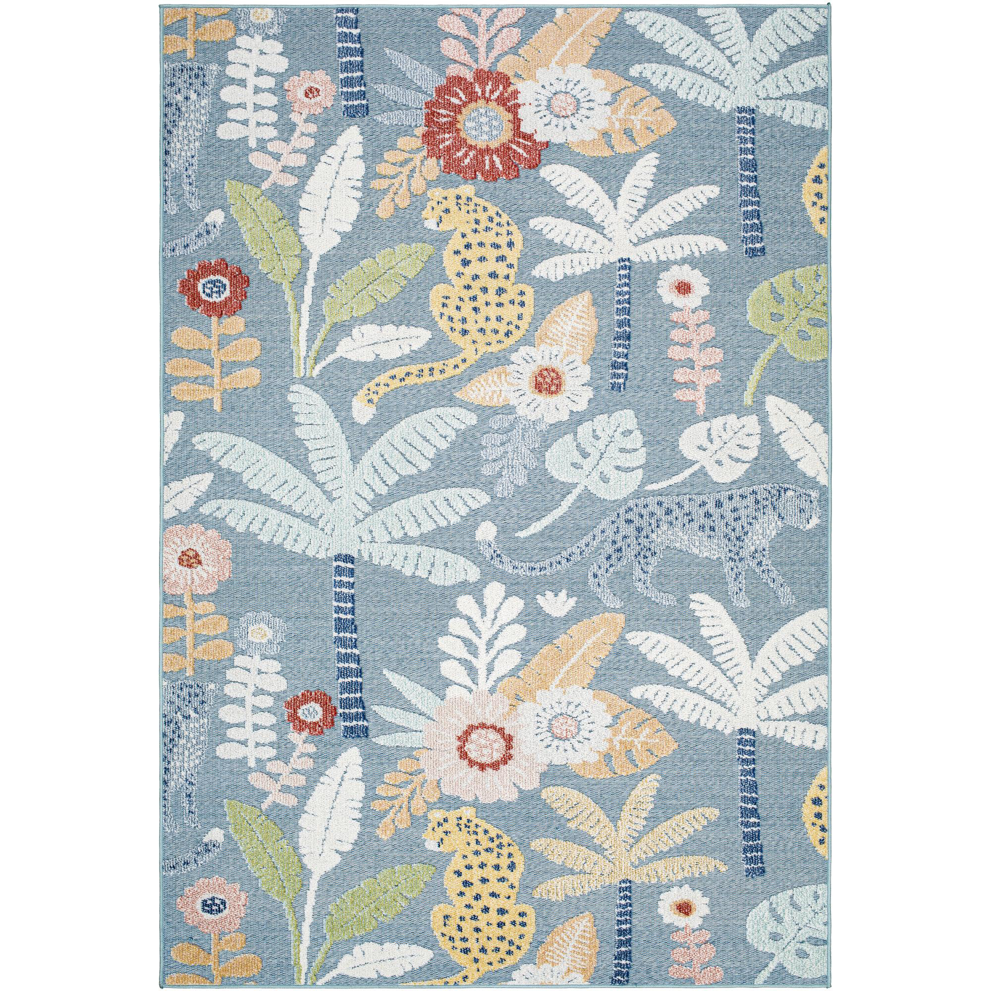 Bayou Breeze Maribel Blue/Olive Outdoor Area Rug & Reviews | Wayfair