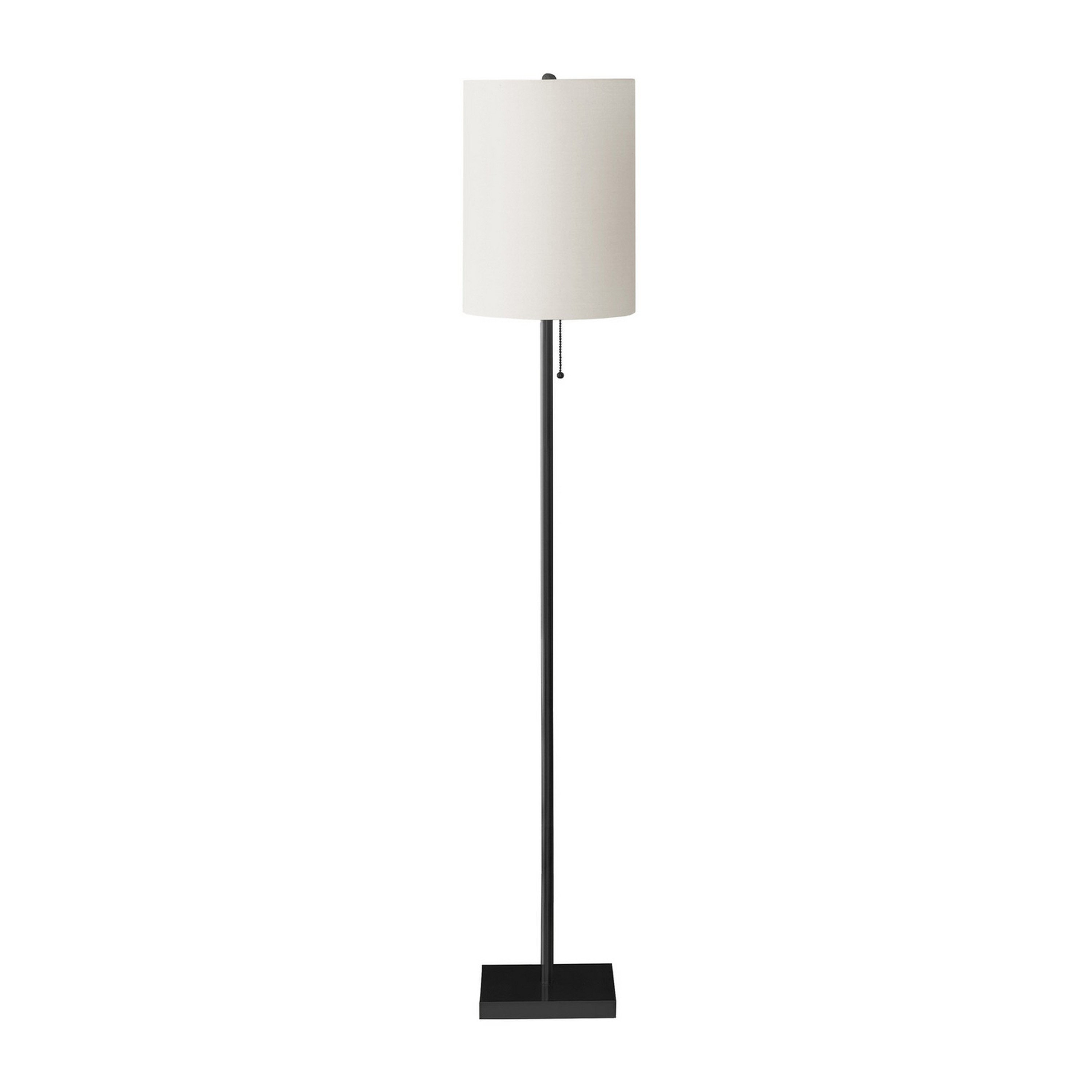 Benjara Tila Floor Lamp, Tubular Metal Frame, 62 Inch, Ivory Shade ...