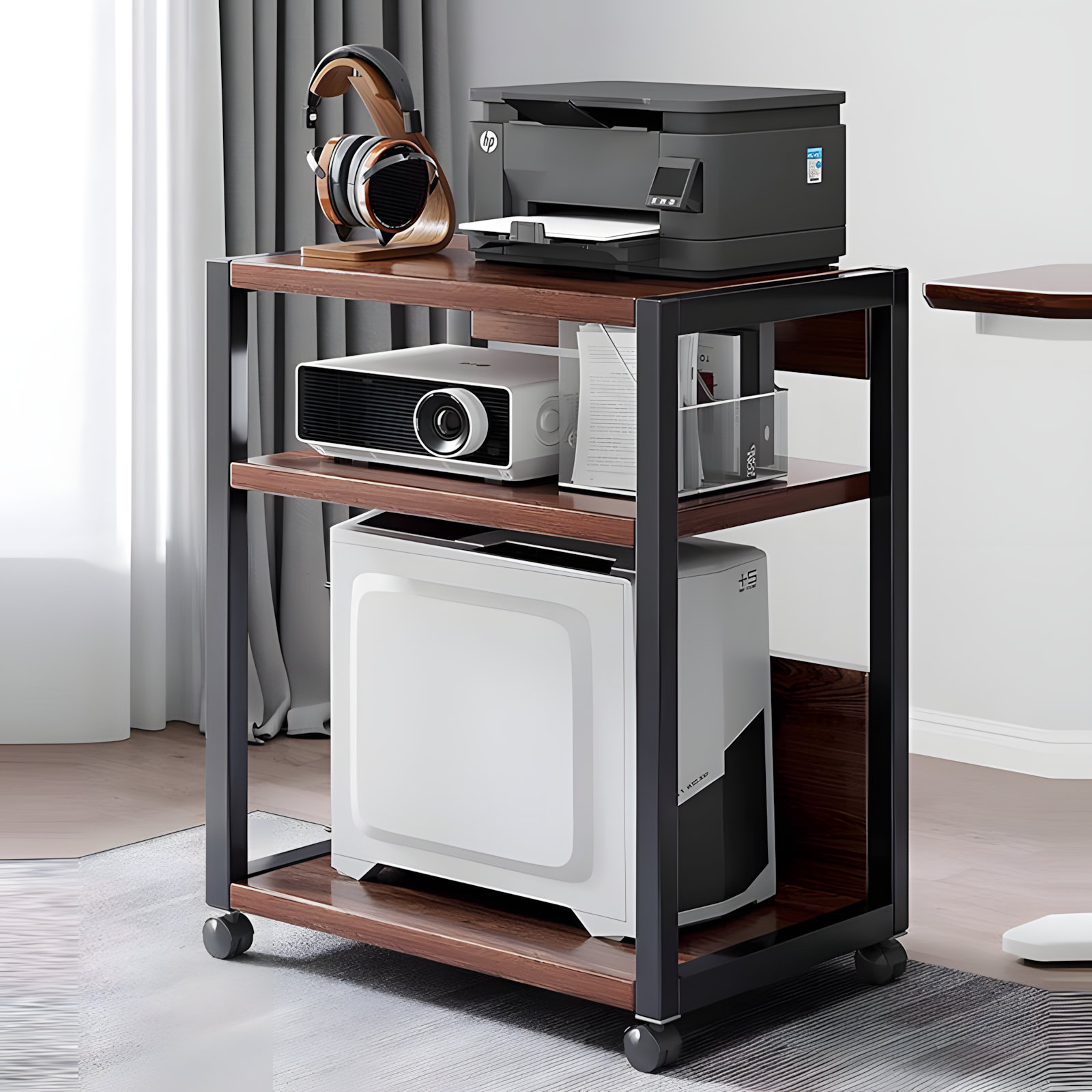 Xiangong Euro Style Mobile Storage Shelf With Wheels, Multi-Tier ...