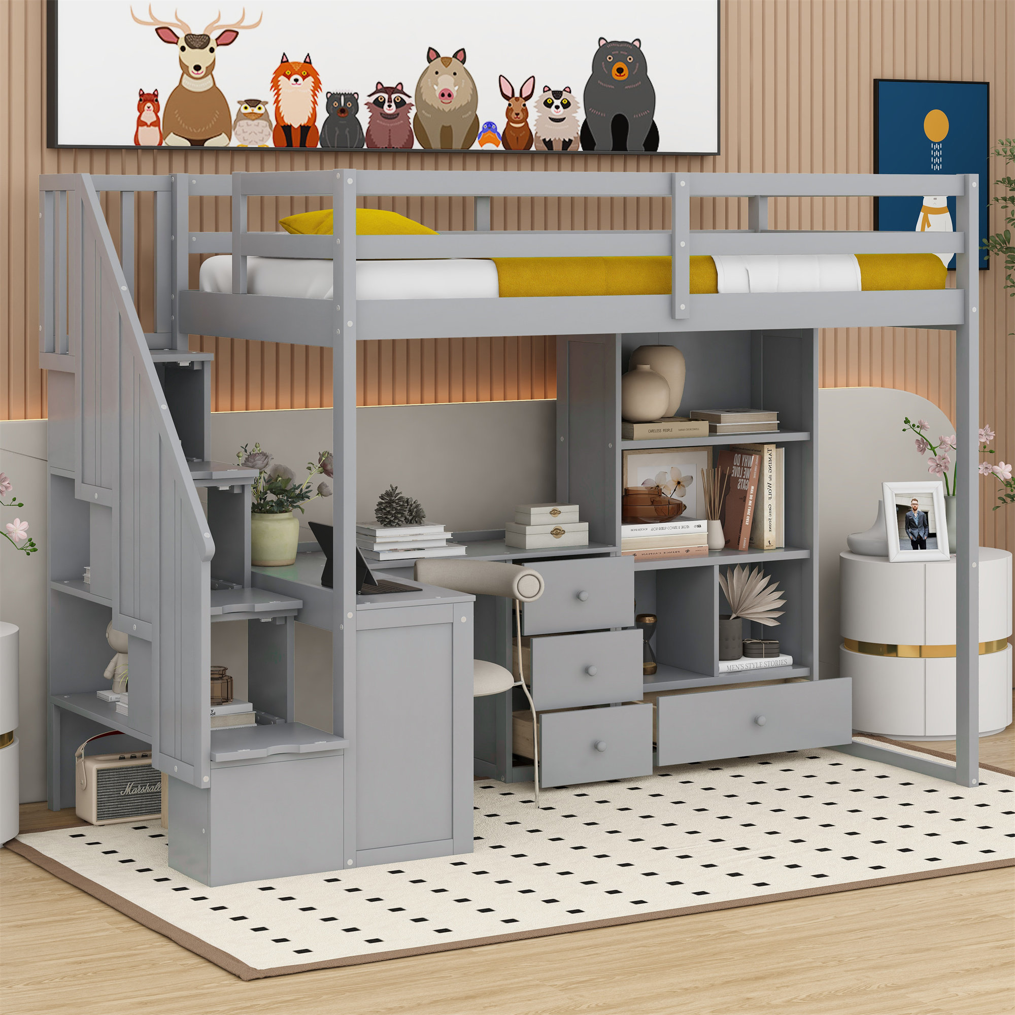 Harriet Bee Philippa Kids Twin Loft Bed with Drawers - Wayfair Canada