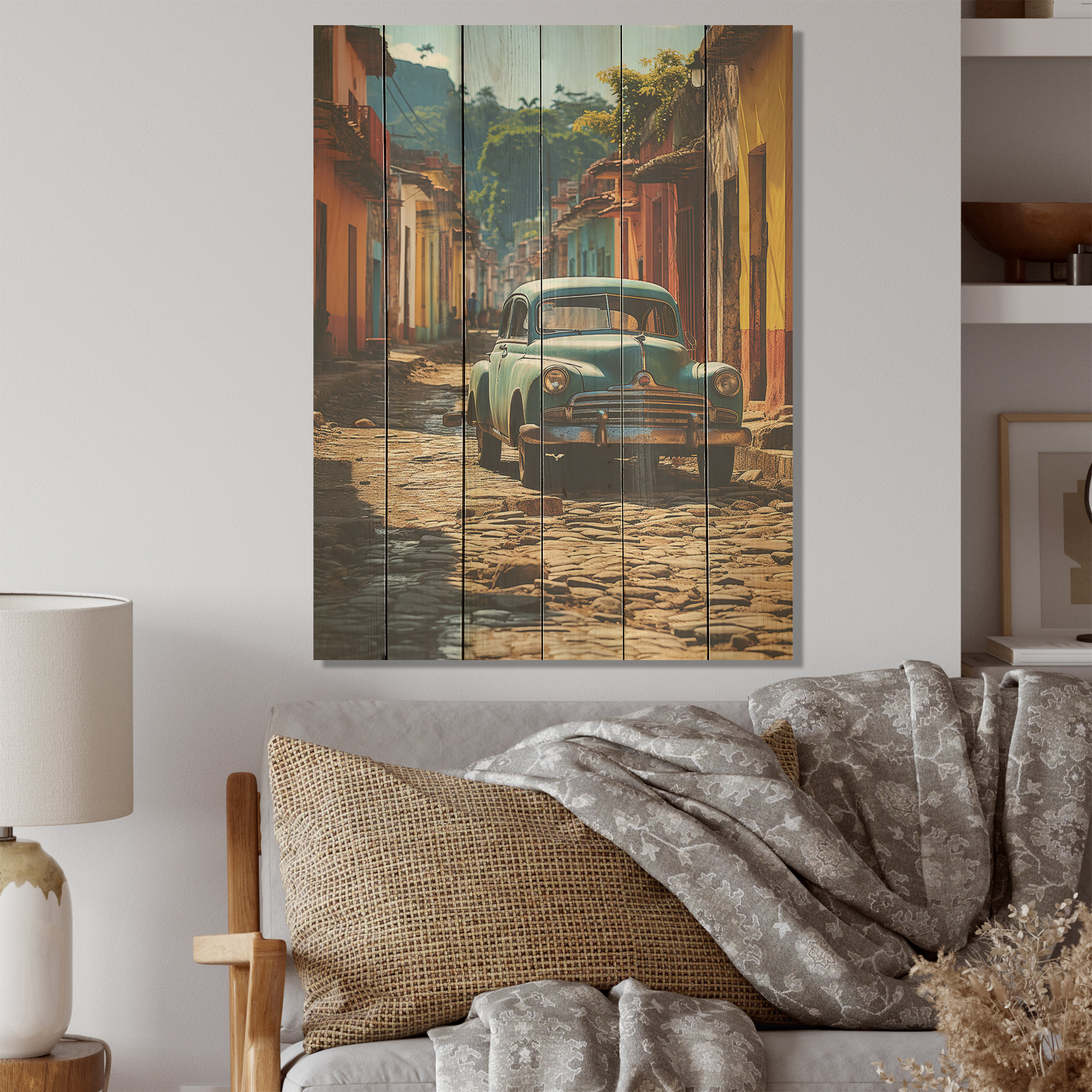 Ophelia & Co. Blue Cuban Car Heritage - Cuba Landscape Wood Wall Art On ...