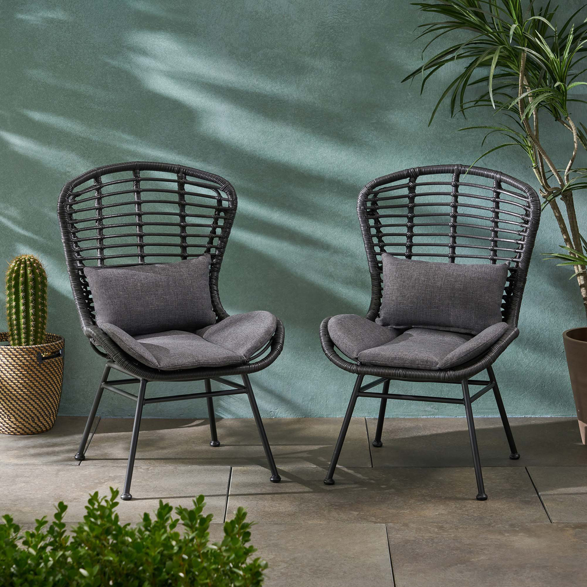 Dakota Fields Frazer Patio Chair With Cushions (Set Of 2) | Wayfair