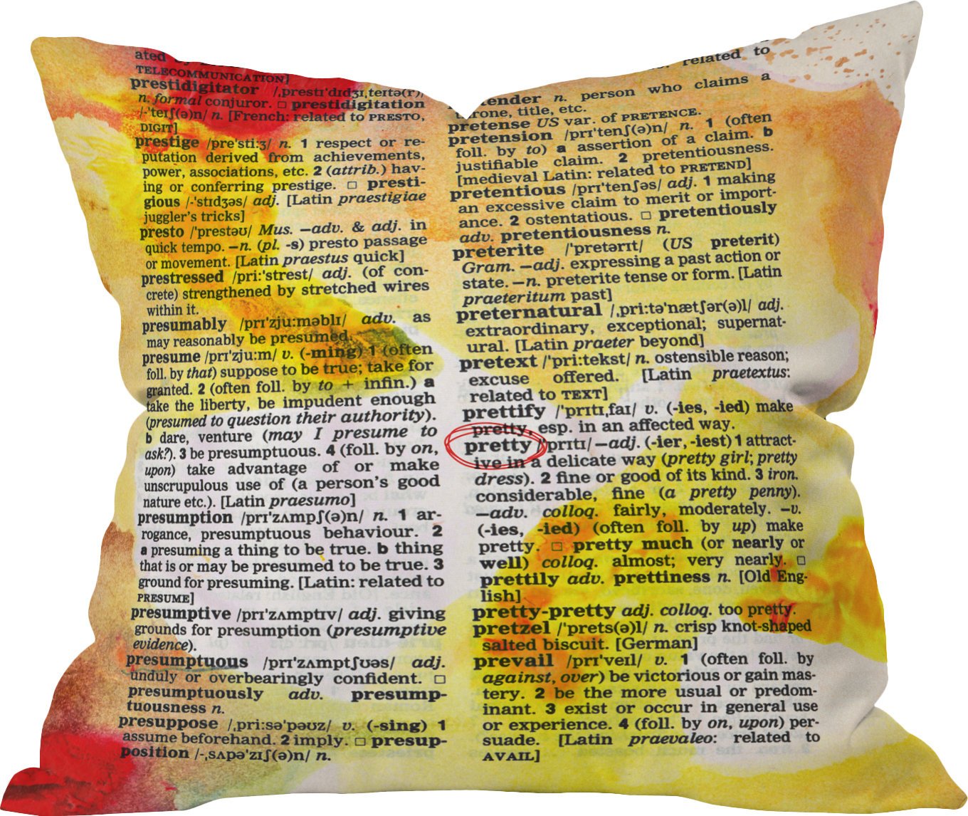Deny Designs Pretty Dictionary Art Throw Pillow | Wayfair