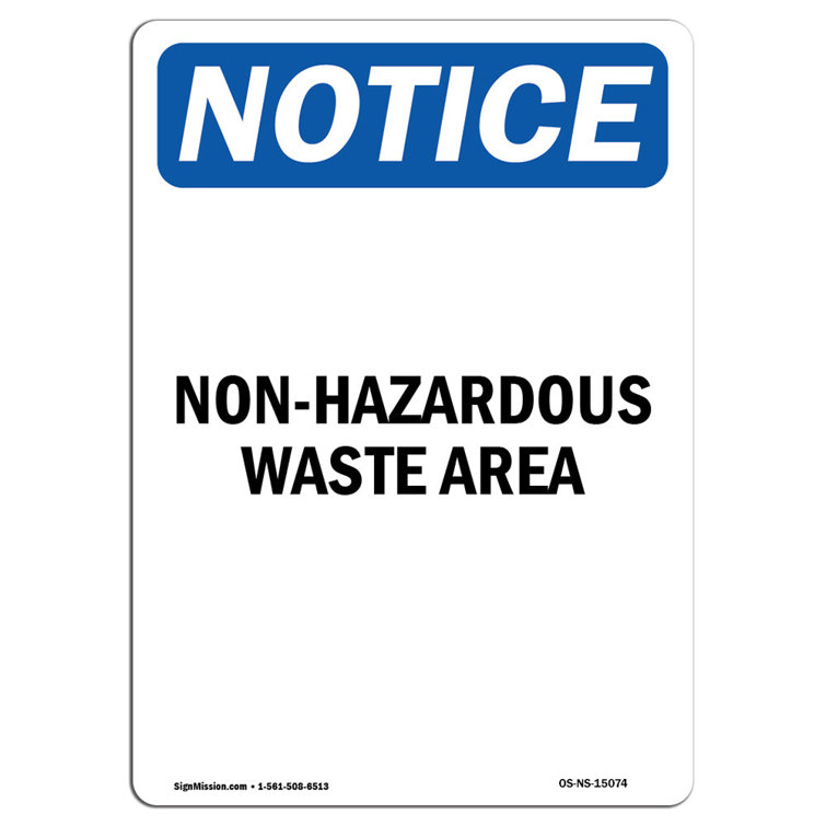 SignMission Non-Hazardous Waste Area Sign | Wayfair