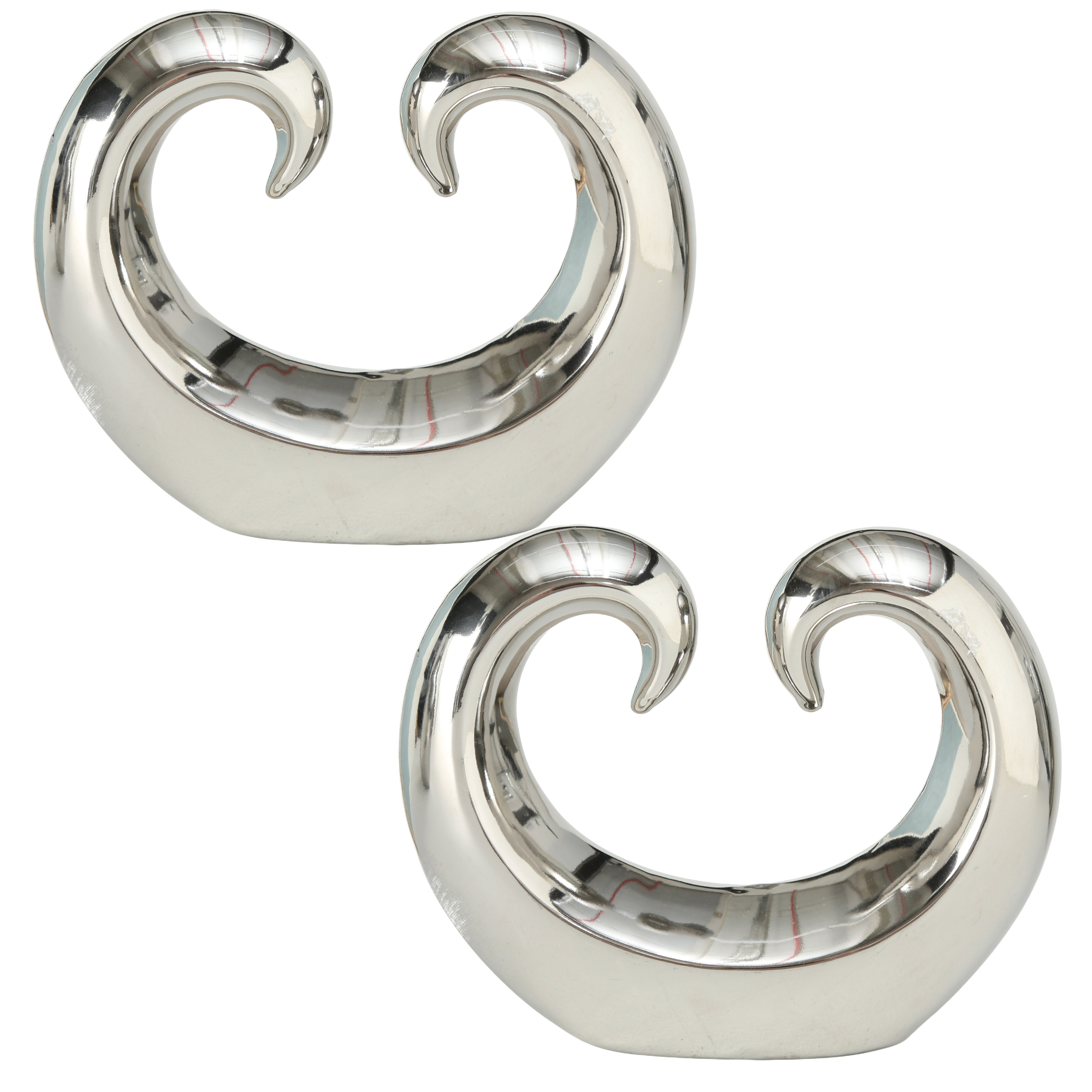 Whole House Worlds 2 Piece Eternity Double Curl Sculpture In Silver ...