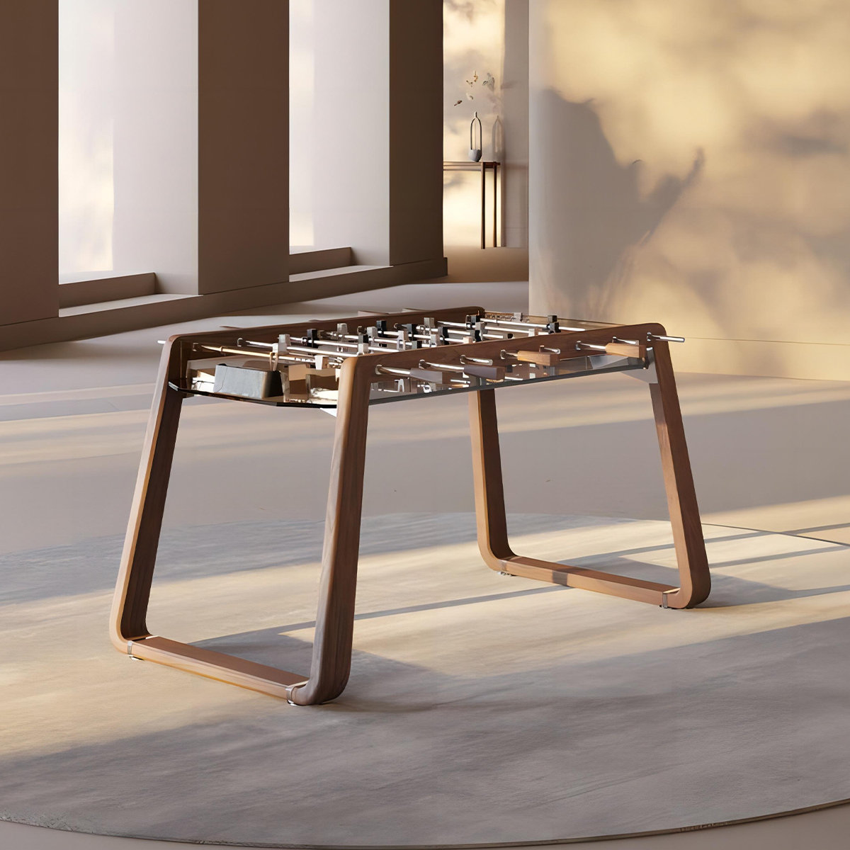 Recon Furniture 64.76" Black Tempered Glass Solid Wood Foosball Table ...