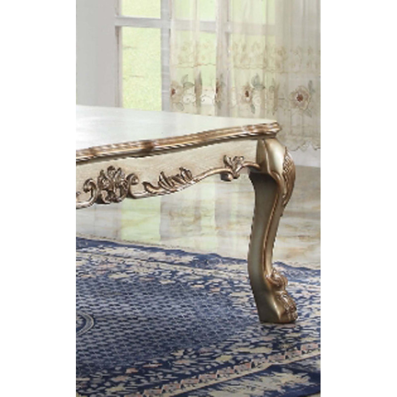 Rosdorf Park Dresden Gold Patina & Bone Finish Coffee Table | Wayfair