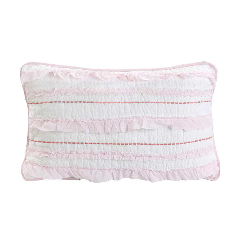 Cozy Line Home Fashion Pretty in Pink Pink/White Standard Cotton ...