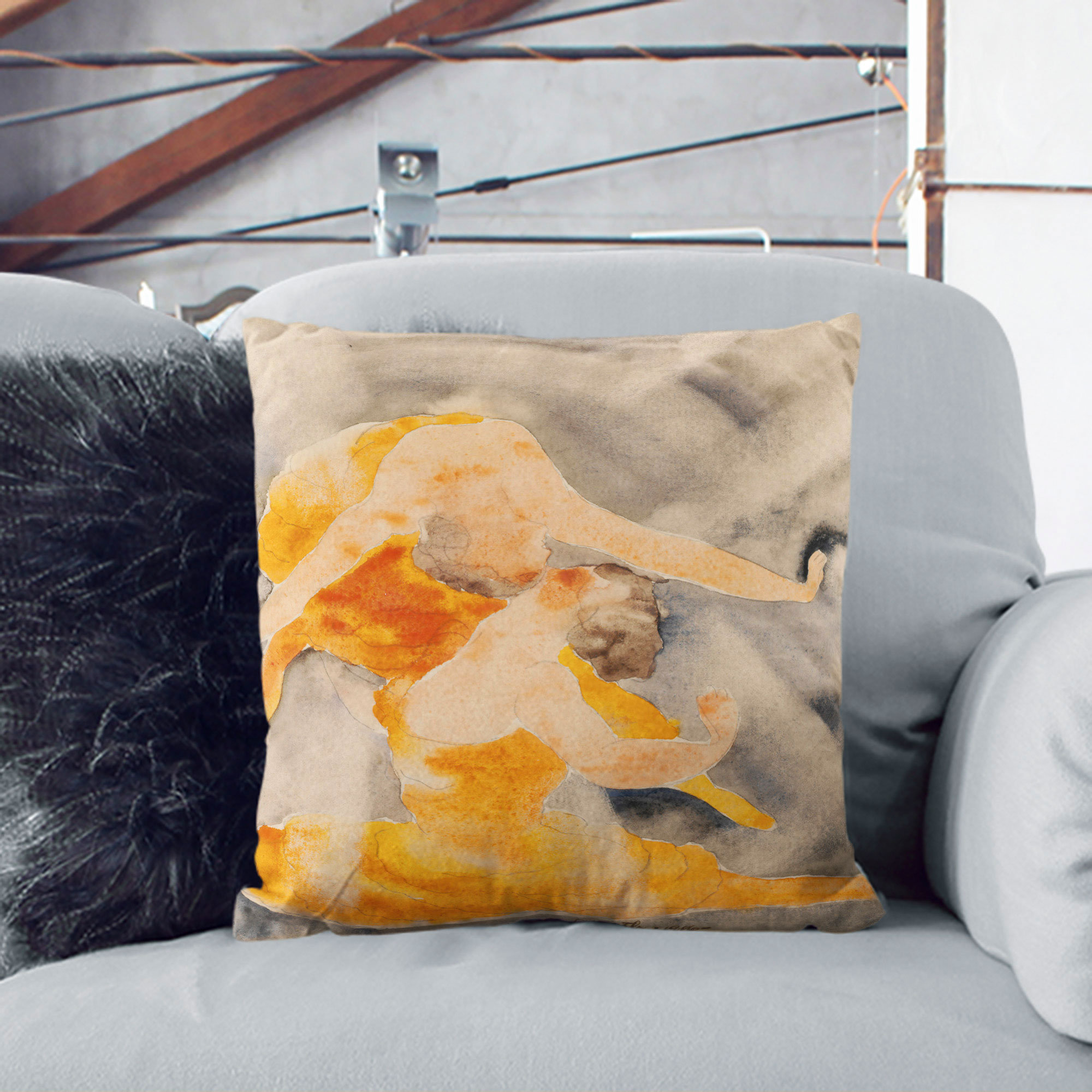 East Urban Home Two Female Acrobats Scatter Cushion | Wayfair.co.uk
