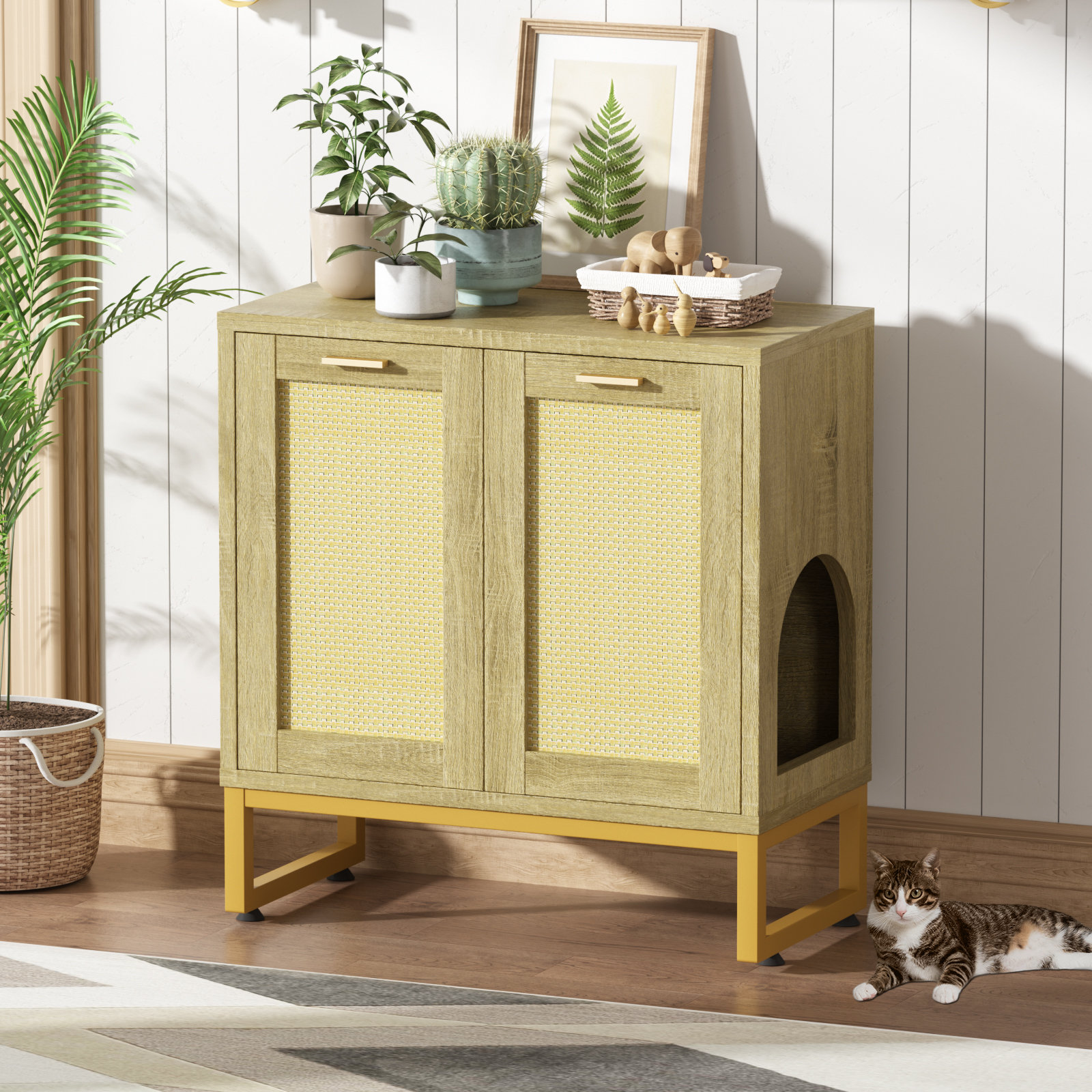 Tucker Murphy Pet™ Cat Litter Box Furniture Hidden, Farmhouse Litter ...