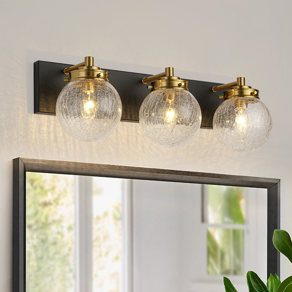 Breakwater Bay 3 - Light Black And Gold Crackled Glass Globe Vanity ...