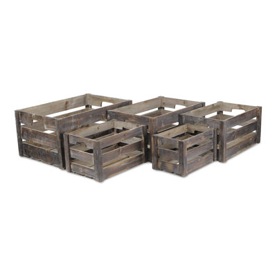 Gracie Oaks Nested 5 Piece Wood Crate Set & Reviews | Wayfair