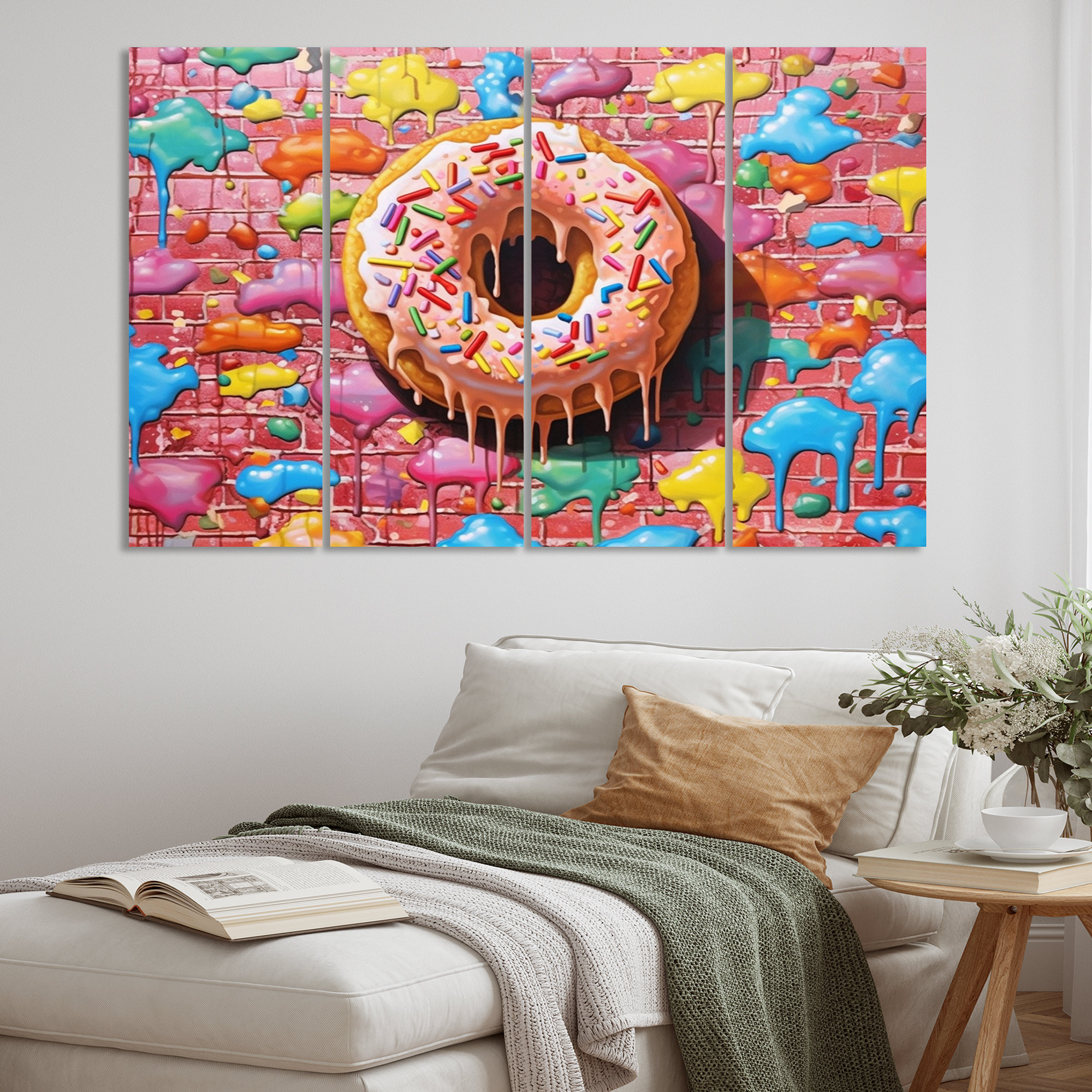 Harriet Bee Blue and Pink Pop Art Donuts II - Desserts Metal Art Print ...