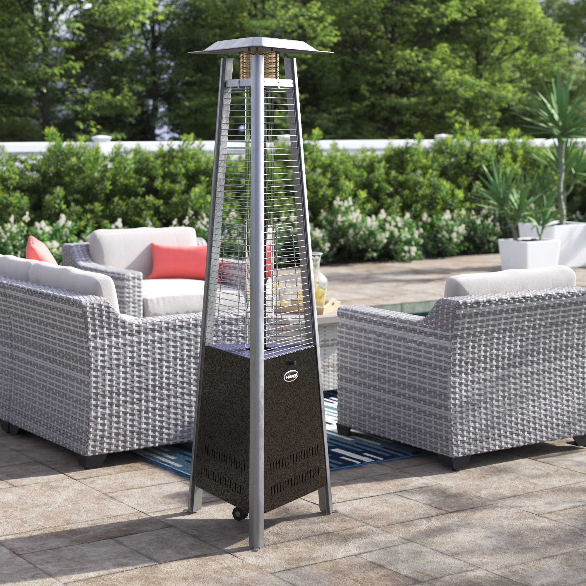 Arlmont & Co. Chauffe-terrasse au propane 42 000 BTU Lundon Tube et ...