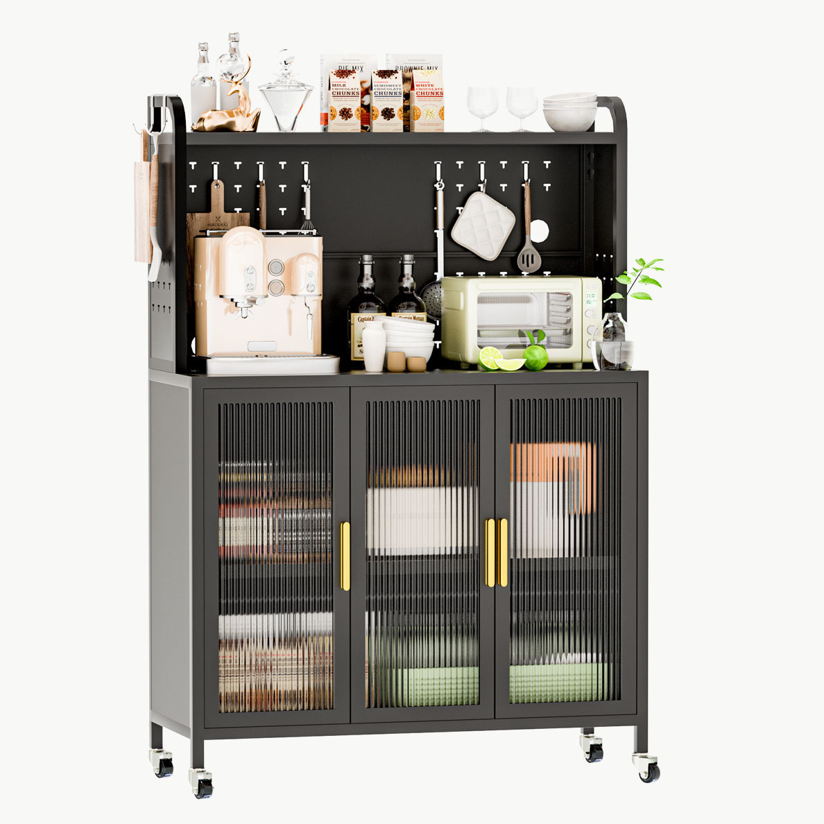 Latitude Run® Carbon steel Kitchen Storage Cabinets | Wayfair