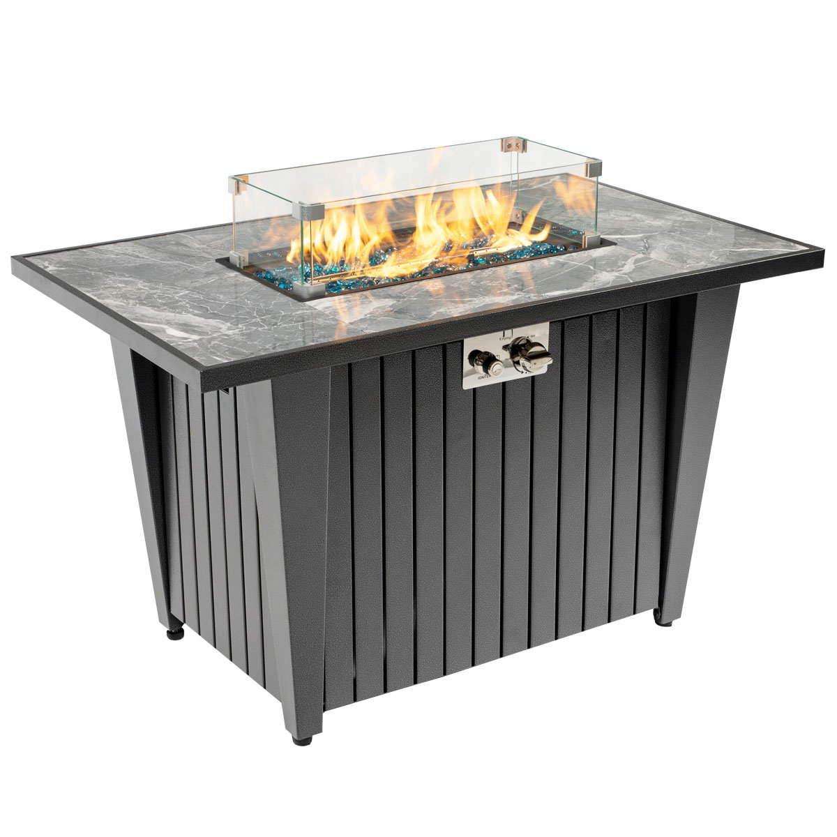 Brayden Studio Diesel 25“ H x W 42'' Outdoor Propane Fire Pit Table ...