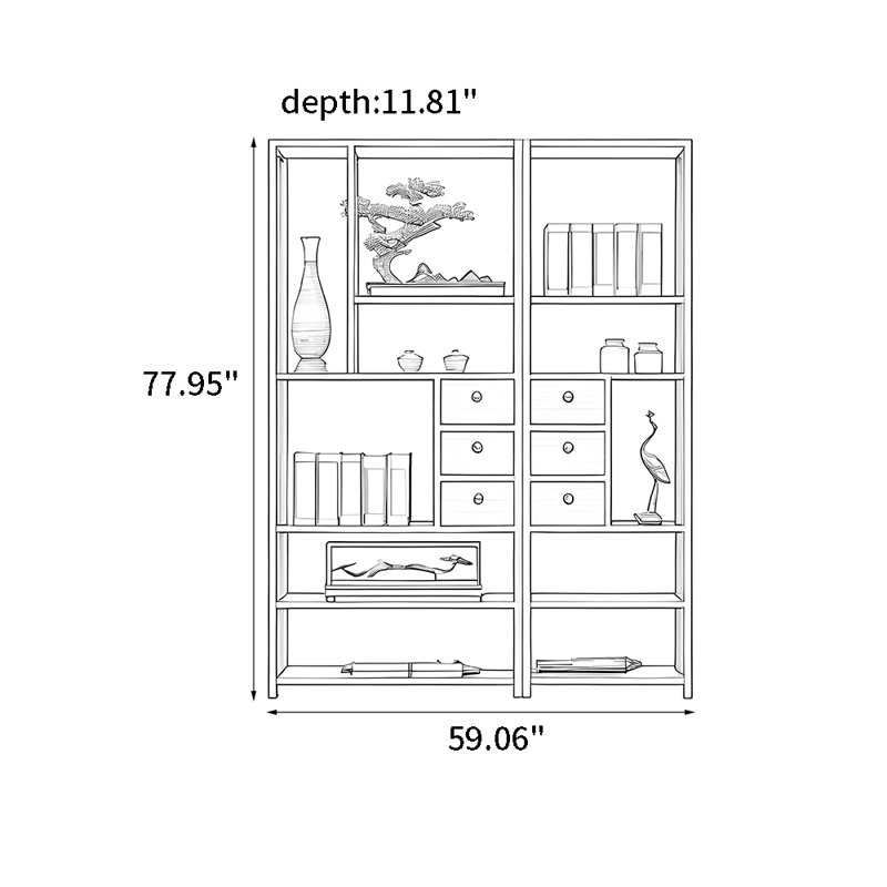 Parttlion Solid wood new Chinese style bookcase | Wayfair