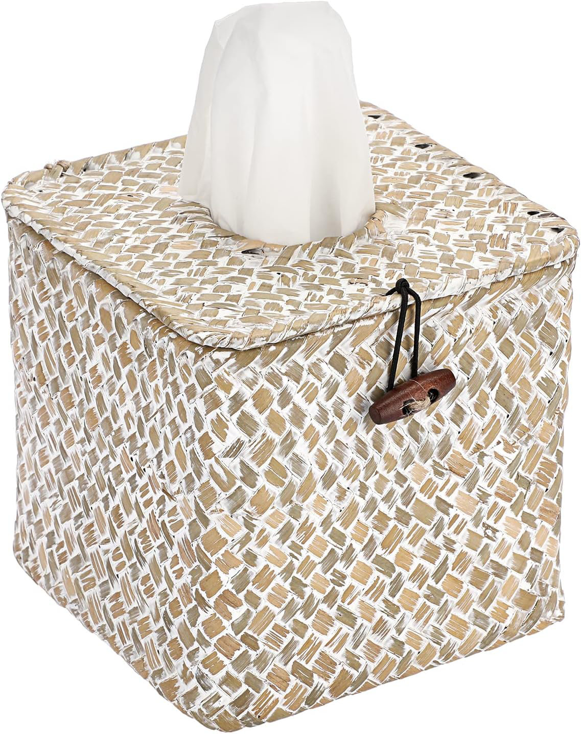 One Allium Way® Tissue Box Cover Square Seagrass Tissue Box With Lid ...