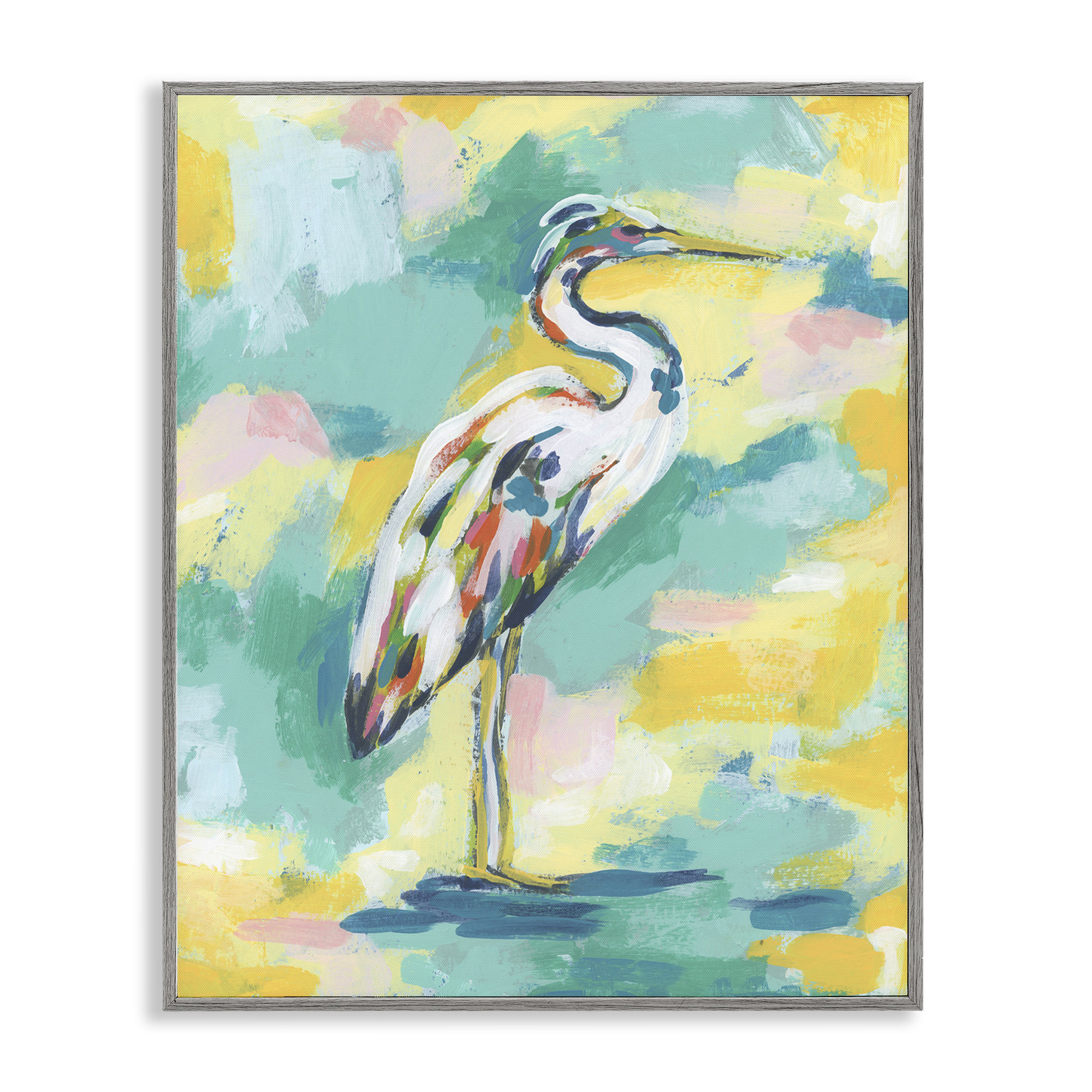 Ebern Designs Blue & Yellow Heron Bird Giclee Art by Ethan Harper | Wayfair
