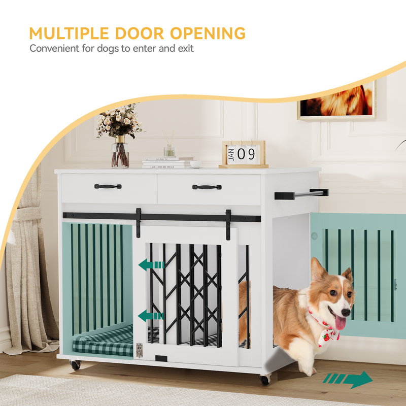 Tucker Murphy Pet™ 40"W Double Small Furniture-Style Wooden Dog Crates ...